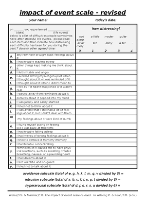 Revised childrens manifest anxiety scale - The Revised Children’s ...