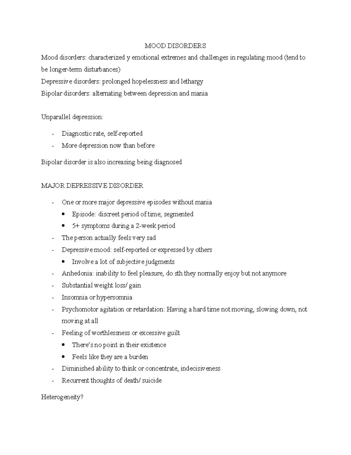 Lecture 3 - Mood Disorders - 2019 0923 - MOOD DISORDERS Mood disorders ...