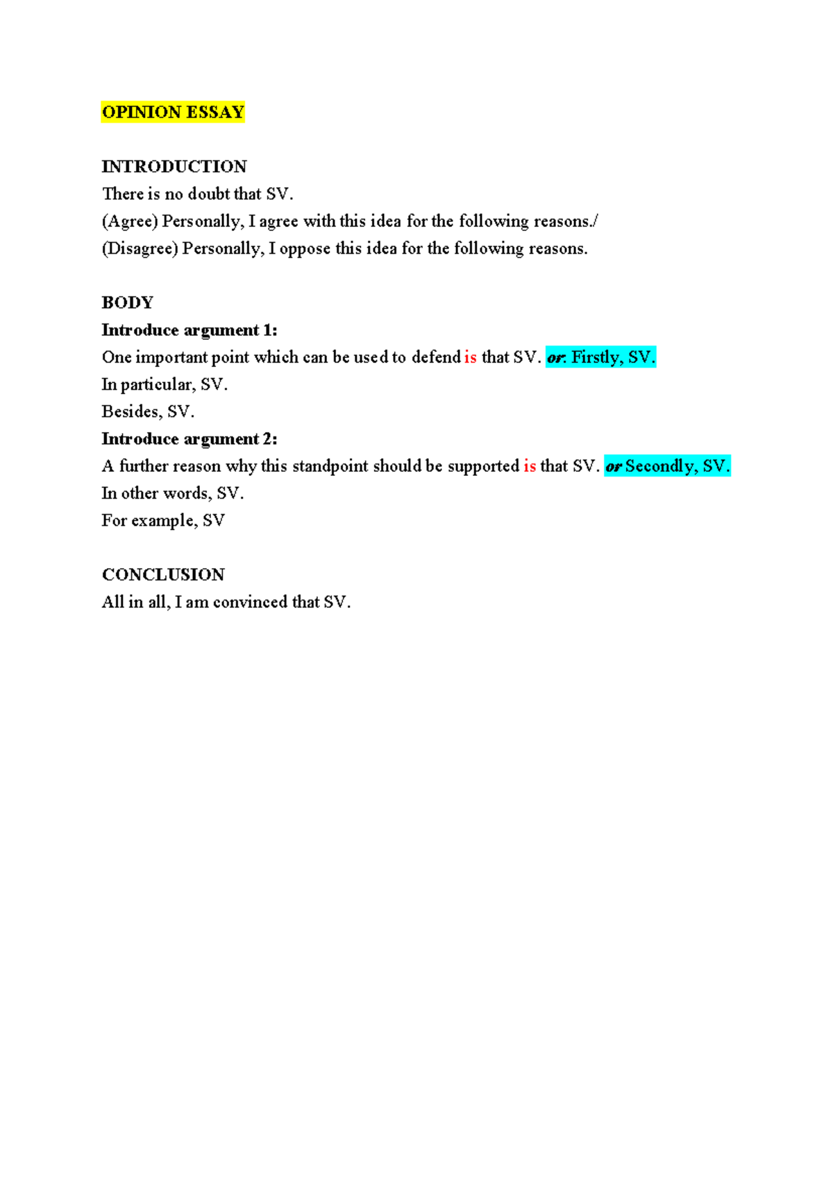 Writing TASK 2 Outline - Essays - OPINION ESSAY INTRODUCTION There is ...