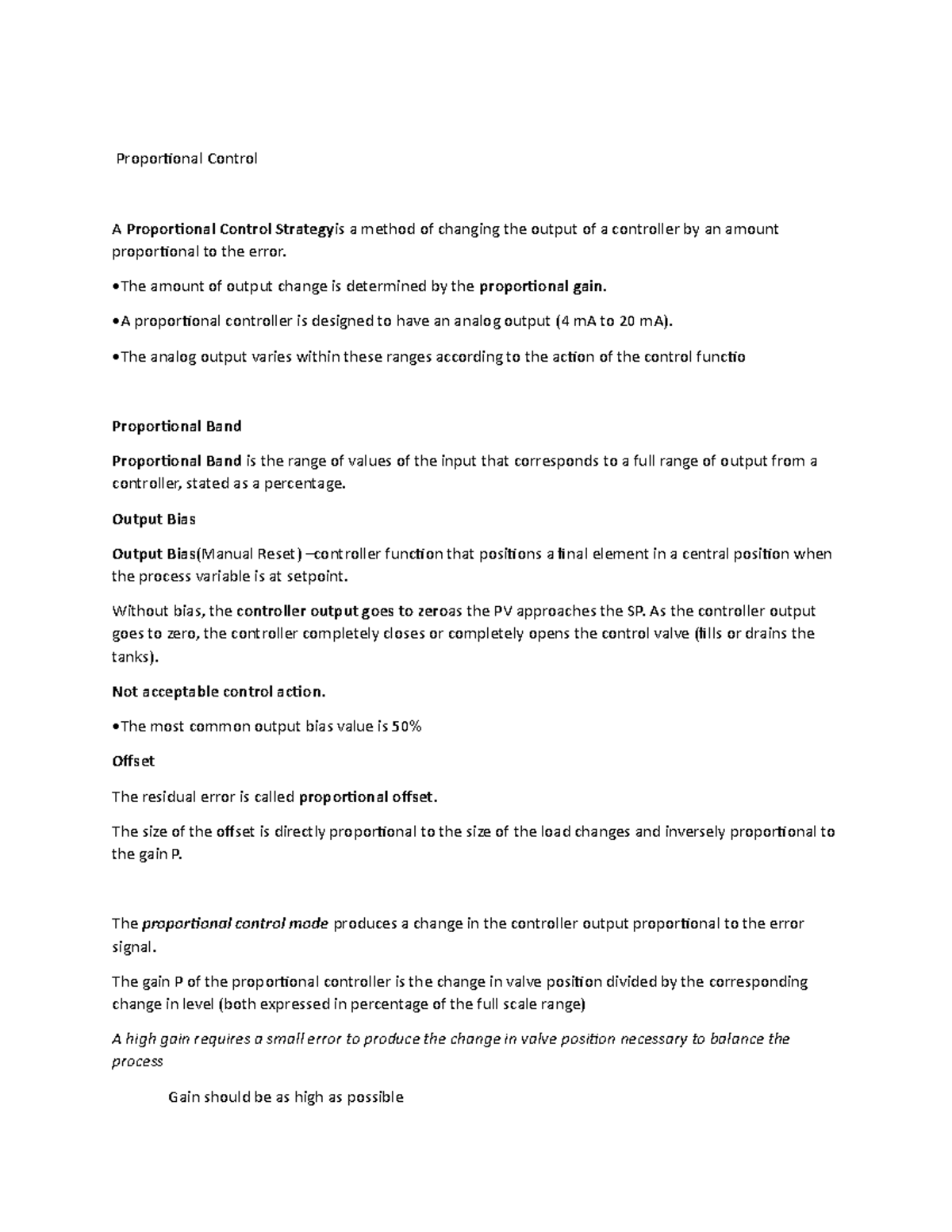 Proportional Control - 251 - Proportional Control A Proportional ...