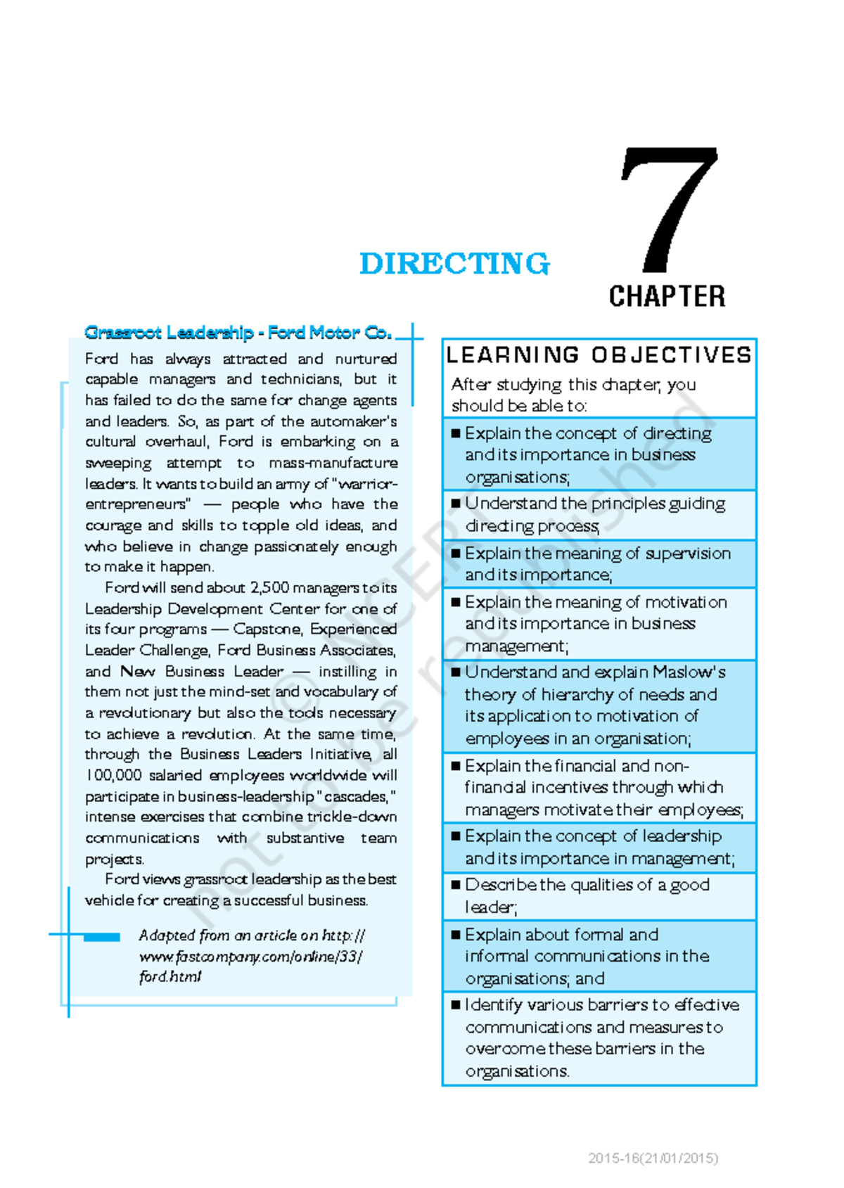 Directing Module 5 - Study notes - DIRECTINGDIRECTING CHAPTER 7 L E A R ...