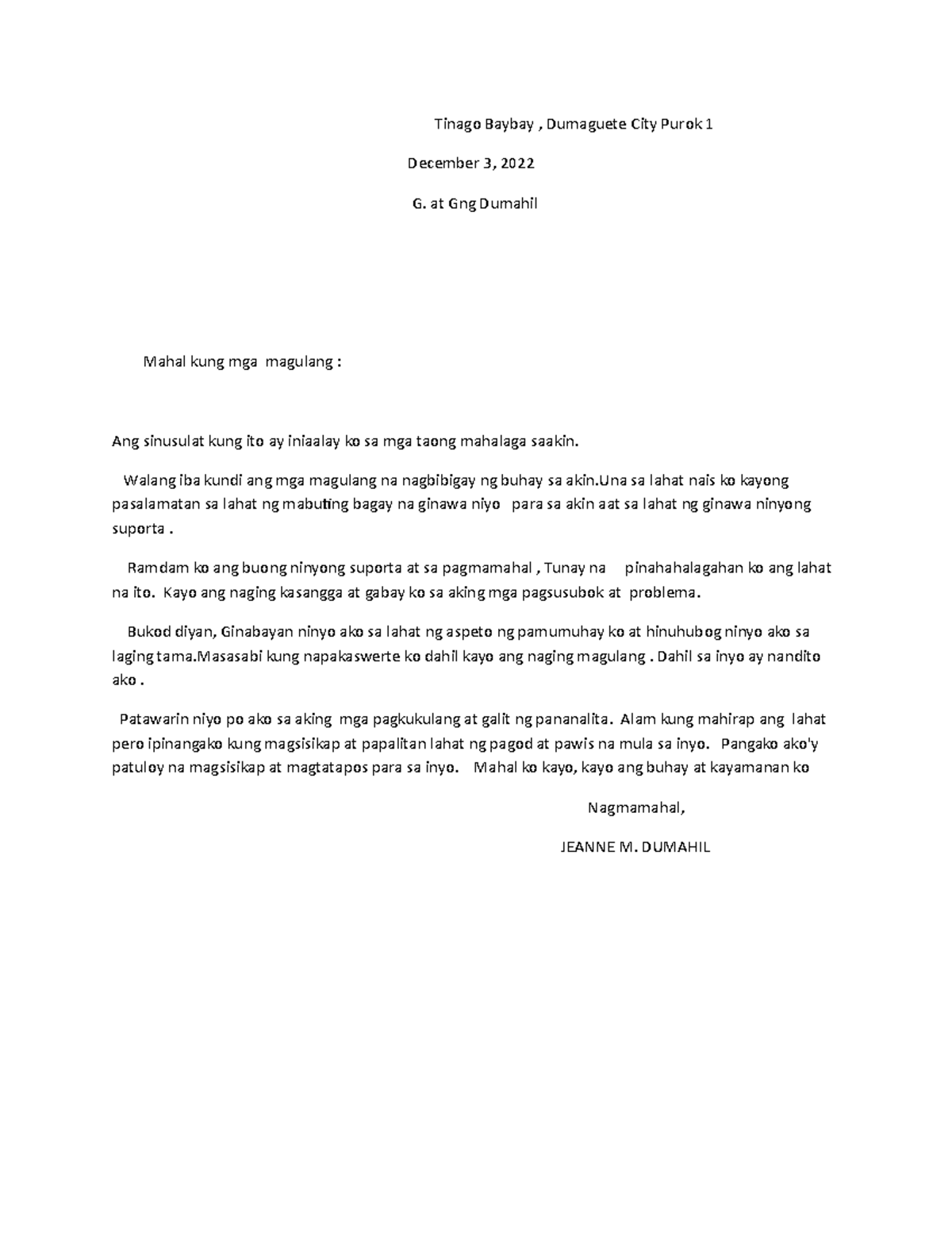 Activity# 3 - Fhjn - Tinago Baybay , Dumaguete City Purok 1 December 3 ...