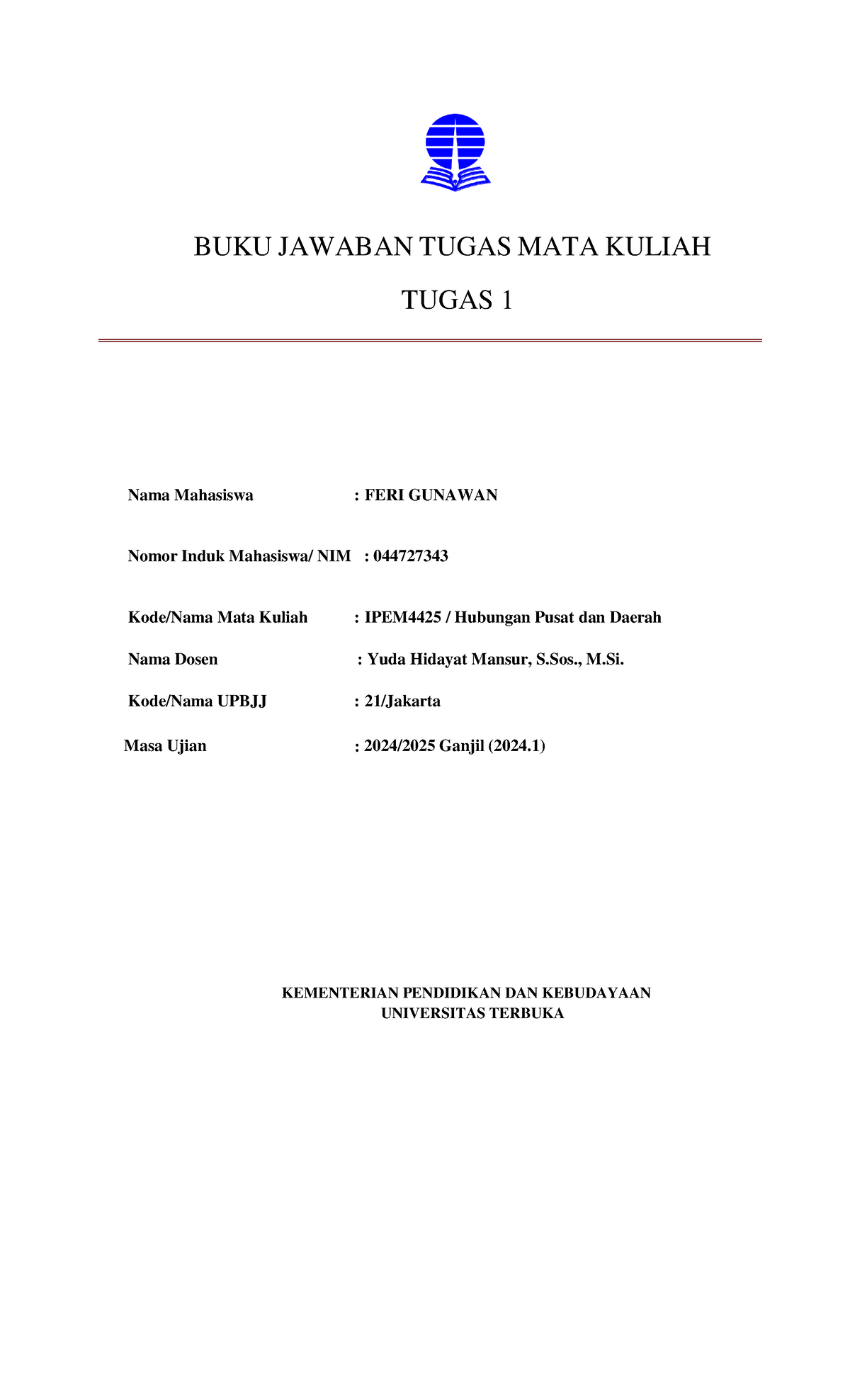 BJT Tugas 1 Perencanaan Kota - BUKU JAWABAN TUGAS MATA KULIAH TUGAS 1 ...