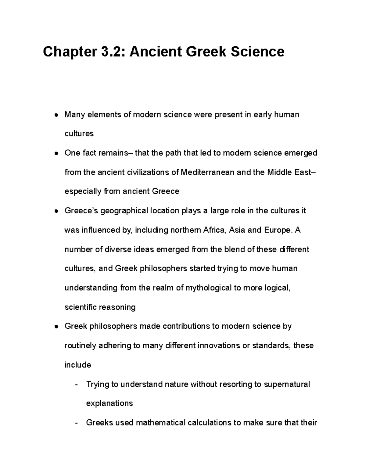 PHYS 202 Chapter 3.2 Notes - Chapter 3: Ancient Greek Science Many ...