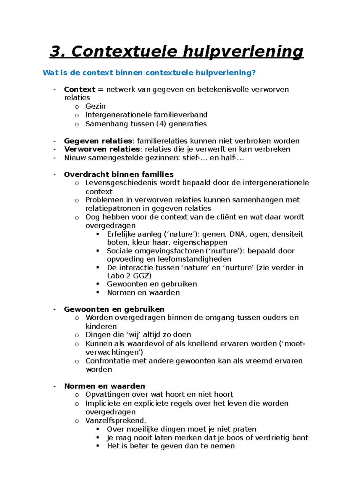 Contextuele hulpverlening - SMV - 3. Contextuele hulpverlening Wat is ...