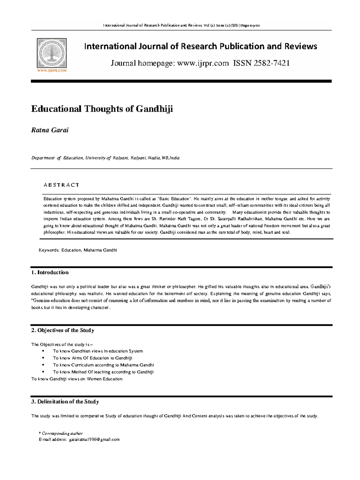 Ijrpr 172 - Oo9oiiiiikkkhg - International Journal of Research ...