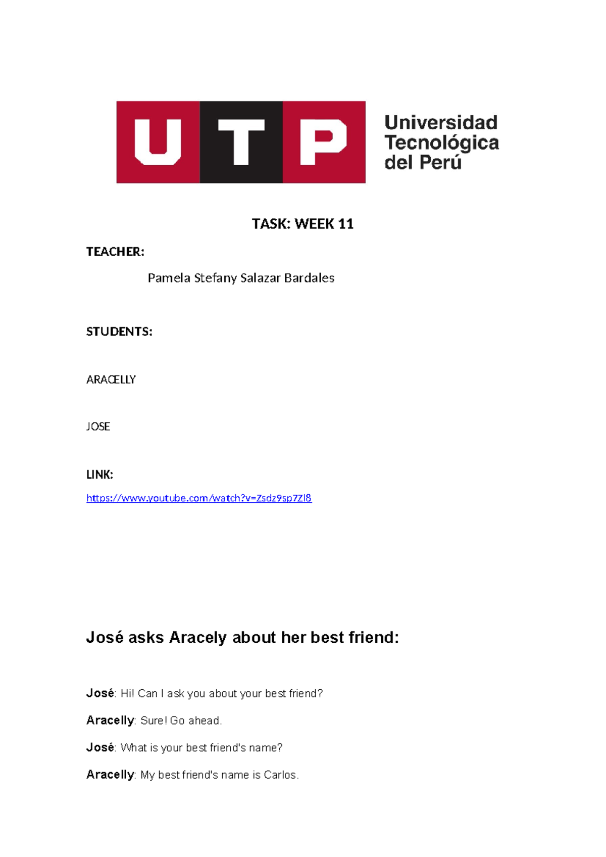 Semana 11 Task - Ask Friends - TASK: WEEK 11 TEACHER: Pamela Stefany ...