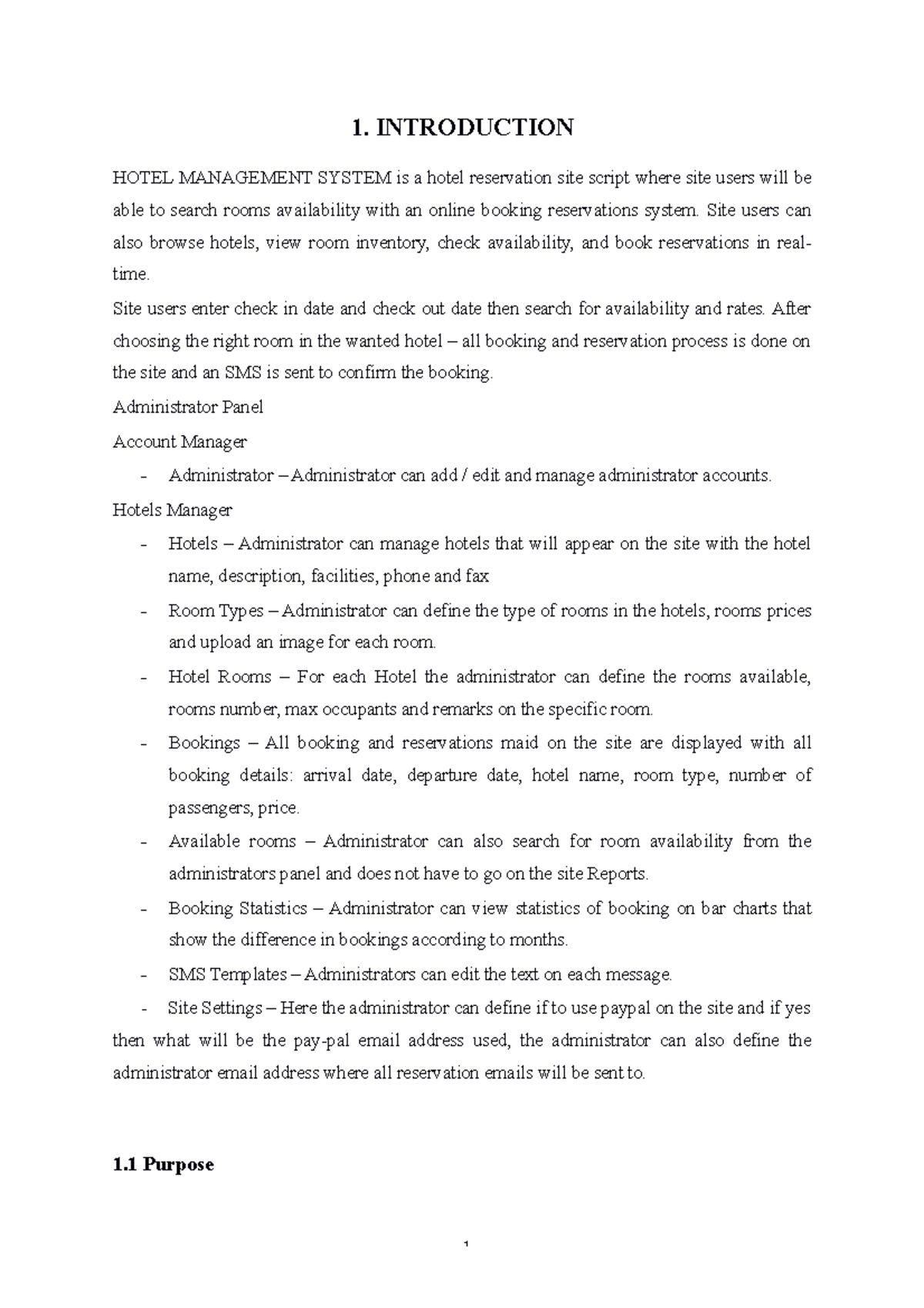 Documentation - hotel management system - 1. INTRODUCTION HOTEL ...