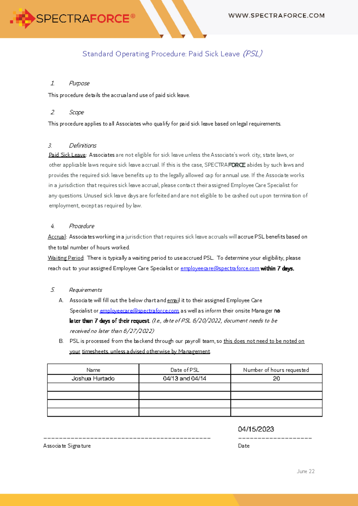 PSL SOP 6.28.22-PSL FORM - June 22 Standard Operating Procedure: Paid ...