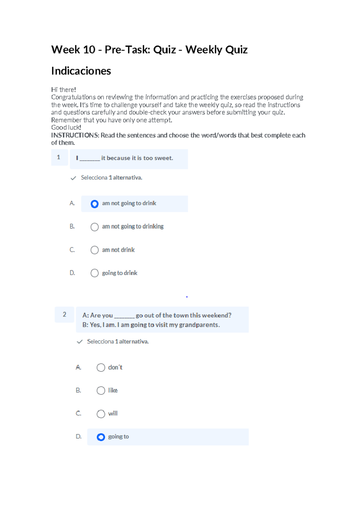 Week 10 - Pre-Task Quiz - Weekly quiz - It's time to challenge yourself ...
