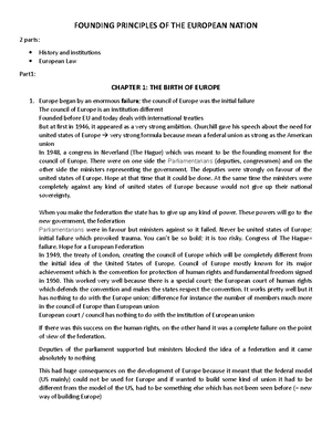 Founding principles L1 Droit - Legal founding principles of the EU ...