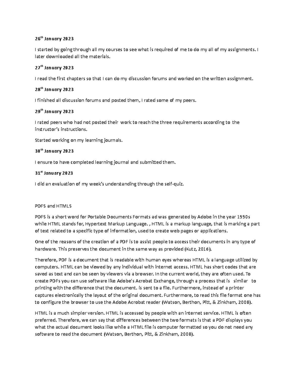 Bus2202 learning journal unit1 - 26 th January 2023 I started by going ...
