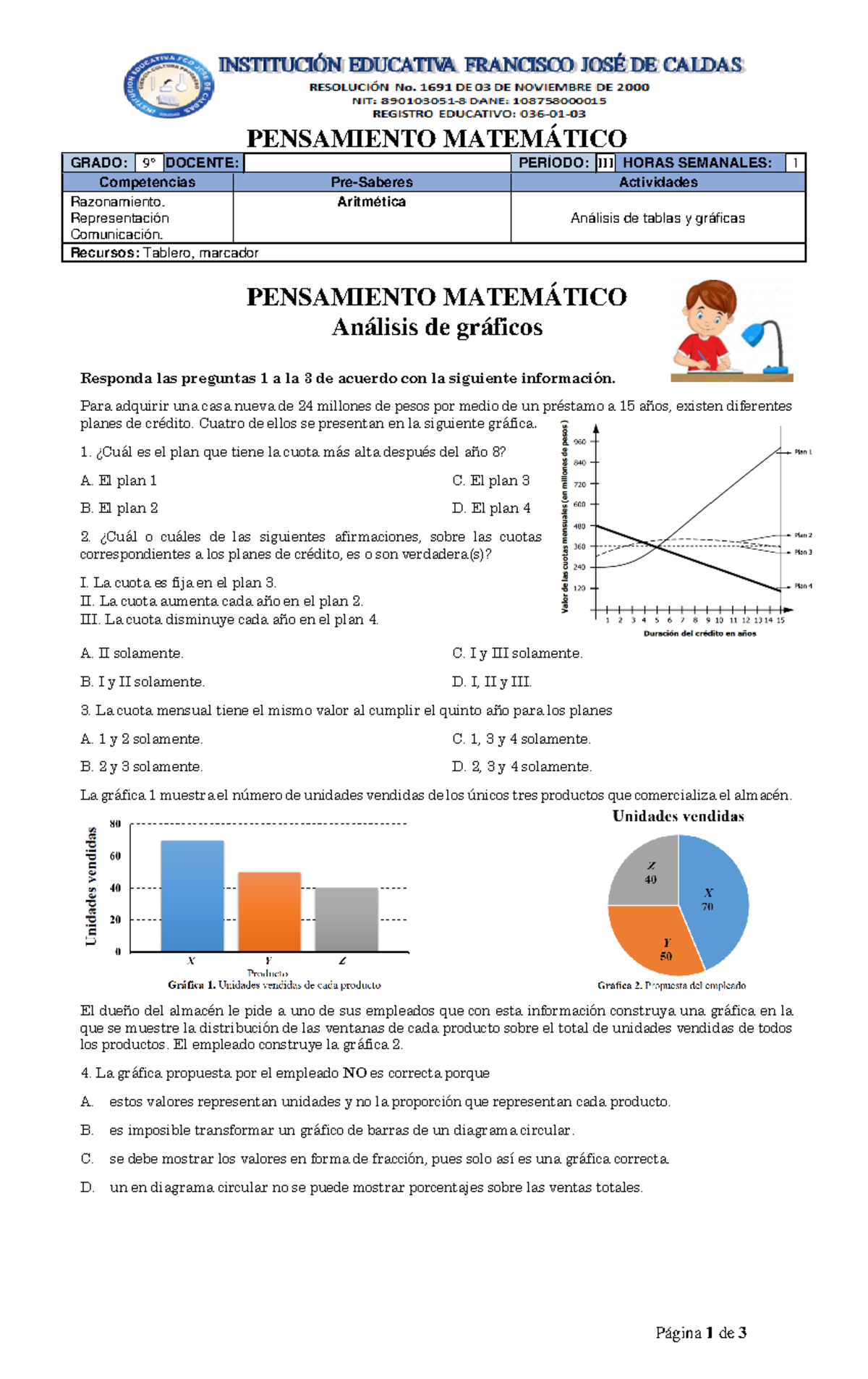 GUIA Pensamiento Matemático - 3er Periodo - Página 1 de 3 PENSAMIENTO ...
