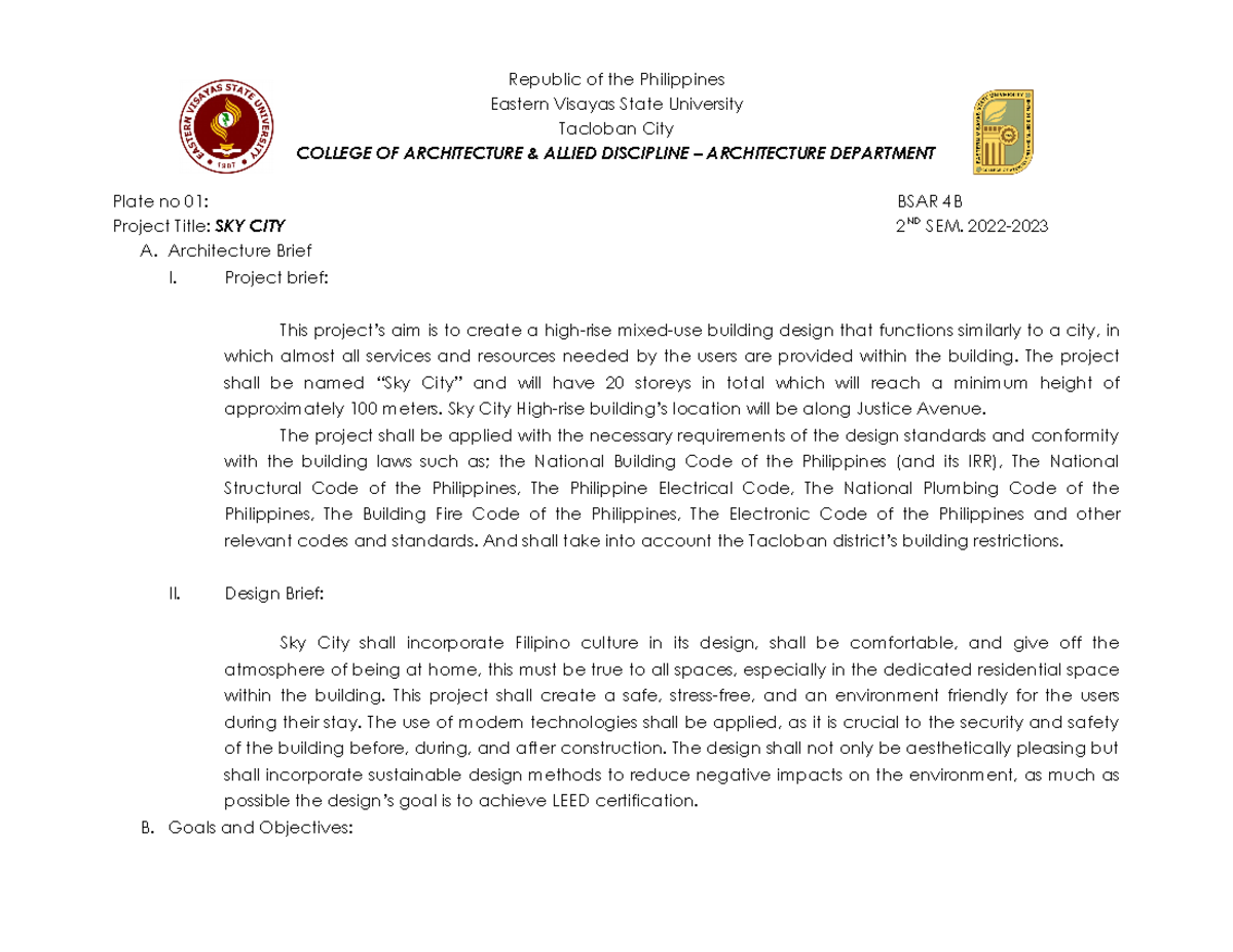 Architectral-Programming - Republic of the Philippines Eastern Visayas ...