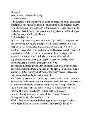 Java Notes (CH2) - Chapter 2 Using methods common to all objects 2 ...