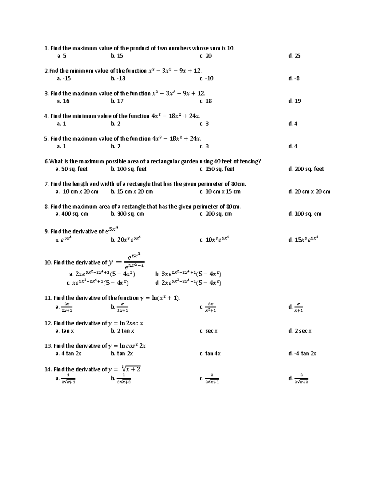 Reviewer DCAL - Find the maximum value of the product of two numbers ...