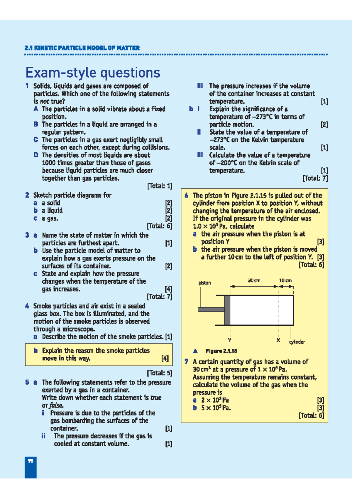 Kinetic particle model - worksheet - 2 KINETIC PARTICLE MODEL OF MATTER ...