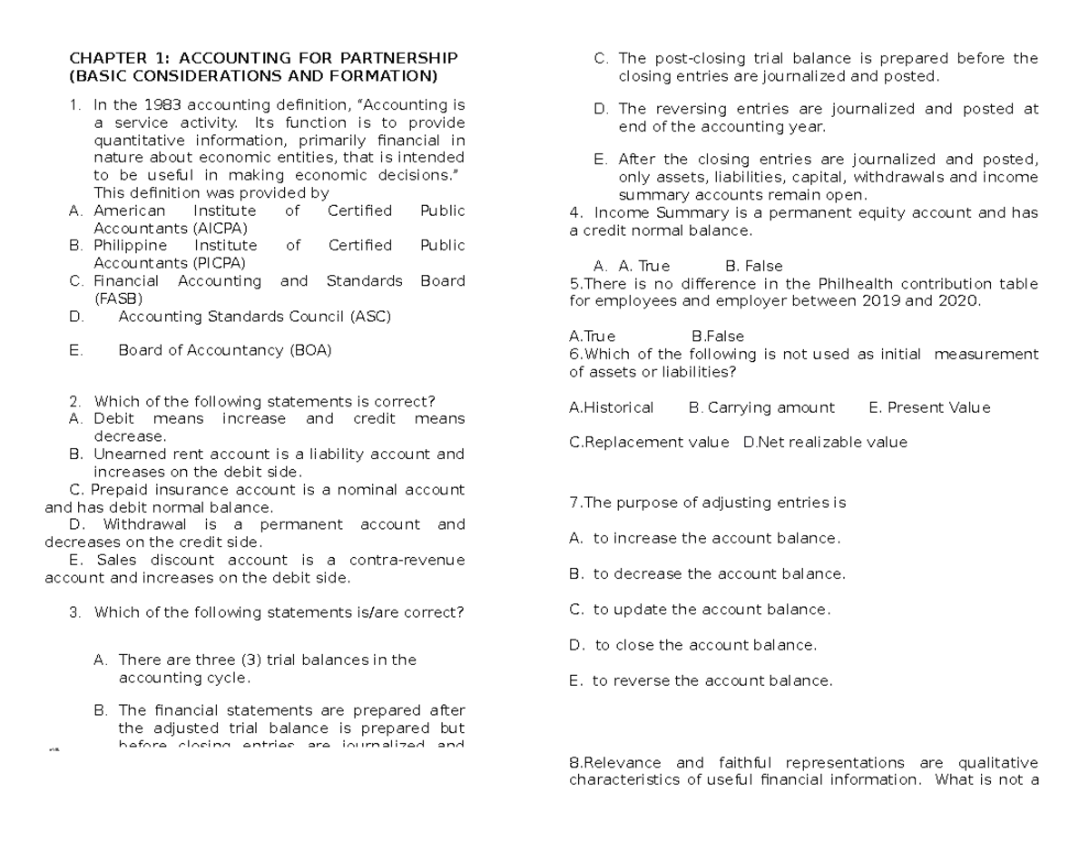 Parcor (CHAP 1-2) - More about philosophy - CHAPTER 1: ACCOUNTING FOR ...