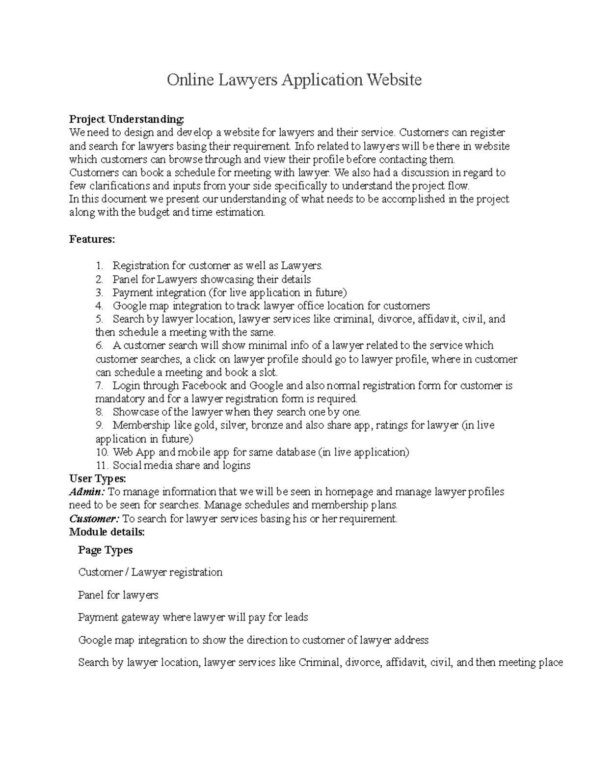 Online Lawyers Application Website - Online Lawyers Application Website Project Understanding ...