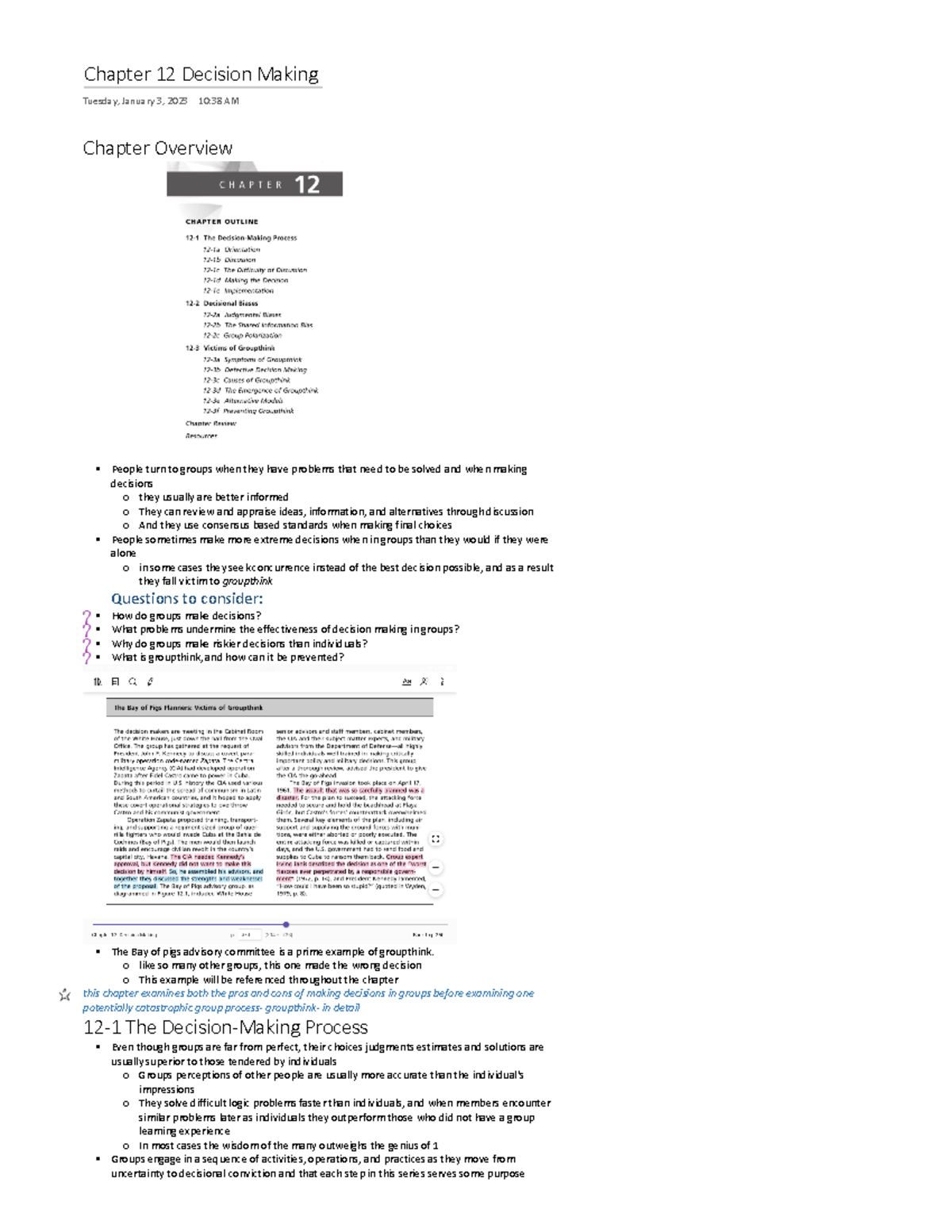 Group Dynamics and Process chapter 12 - Chapter 12 Decision Making ...