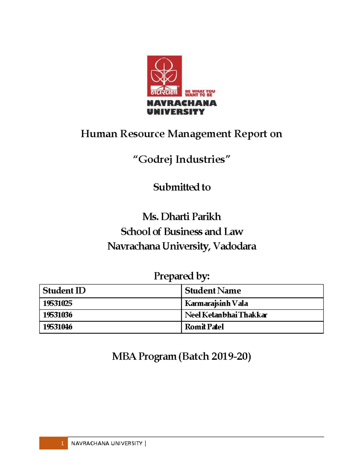 Human Resource Management Report on Godr - Human Resource Management ...