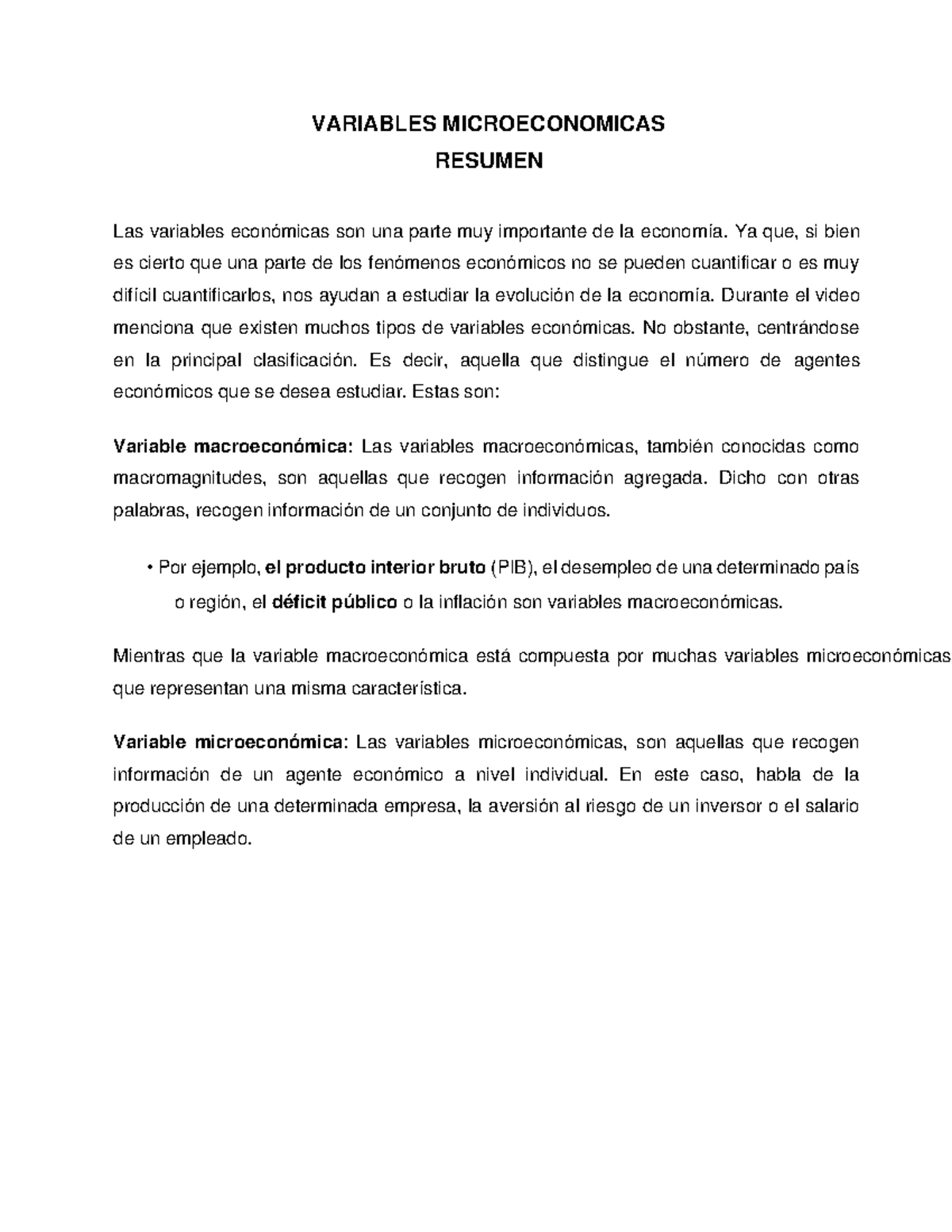Variables Microeconomicas Economia - VARIABLES MICROECONOMICAS RESUMEN ...
