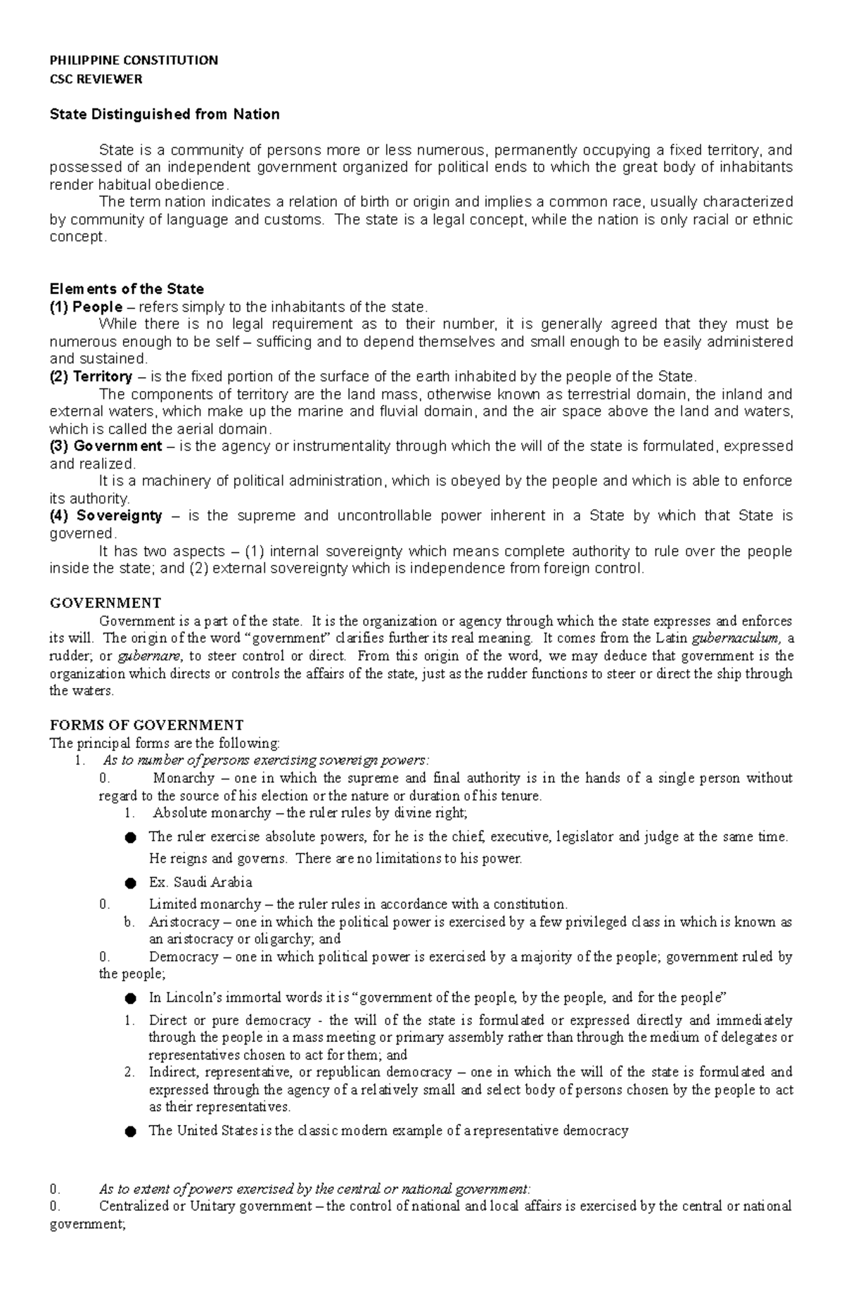 Philippine Constitution reviewer - PHILIPPINE CONSTITUTION CSC REVIEWER ...