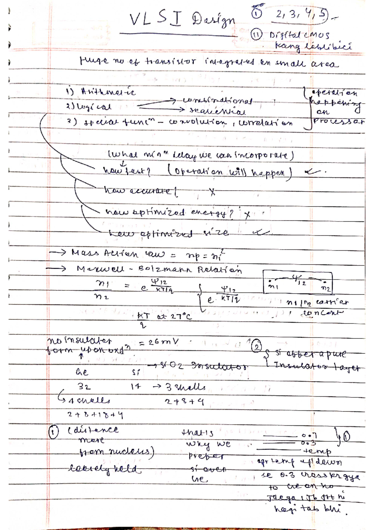 VLSI - how accurate t how optimized energy ? x how optimized size Mass Action law mi Maxwell ...