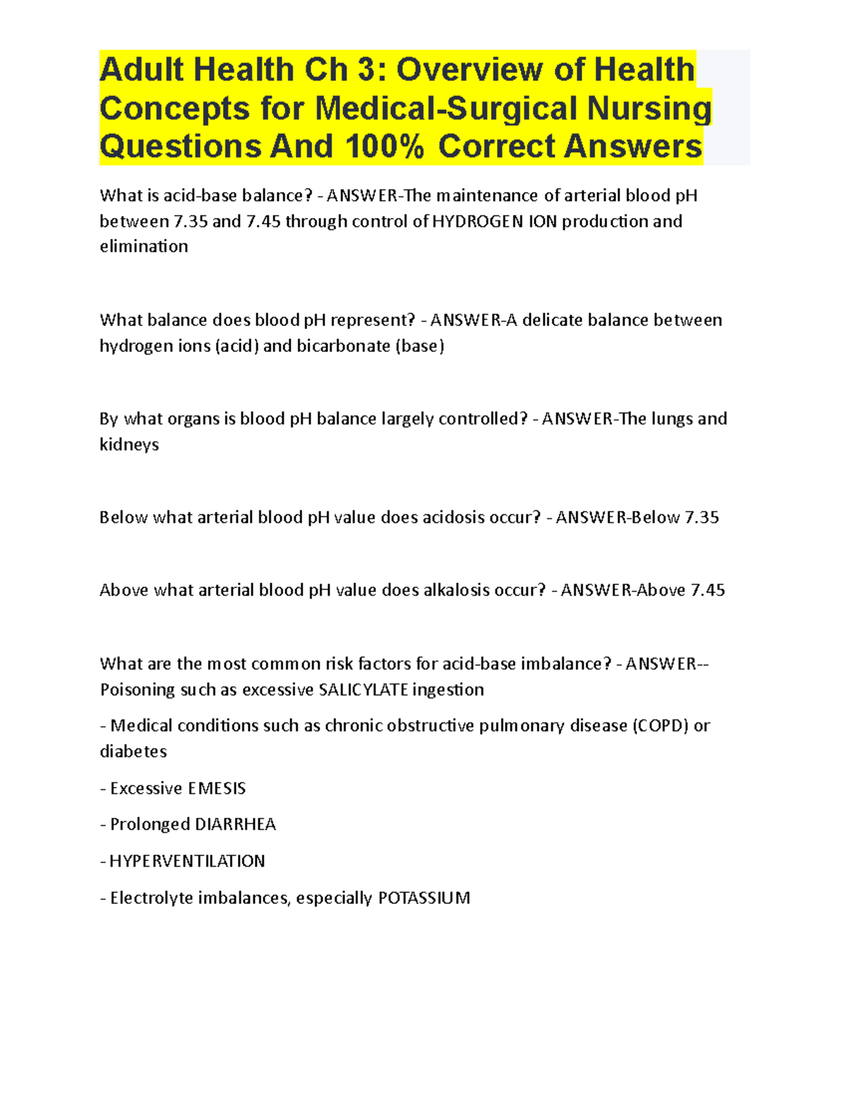 AdultAdult Health Ch 3: Overview of Health Concepts for Medical ...