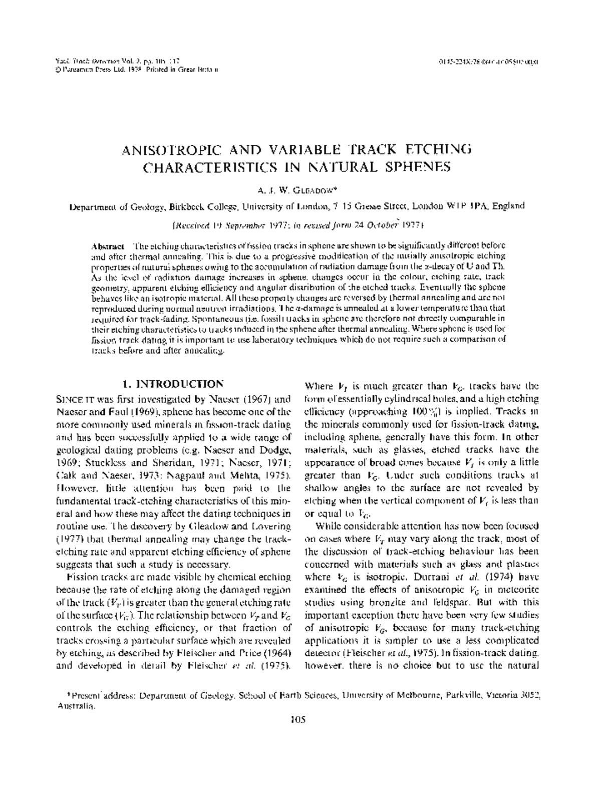 Anisotropic and variable track etching c - Nucl. Track Detection Vol. 2 ...