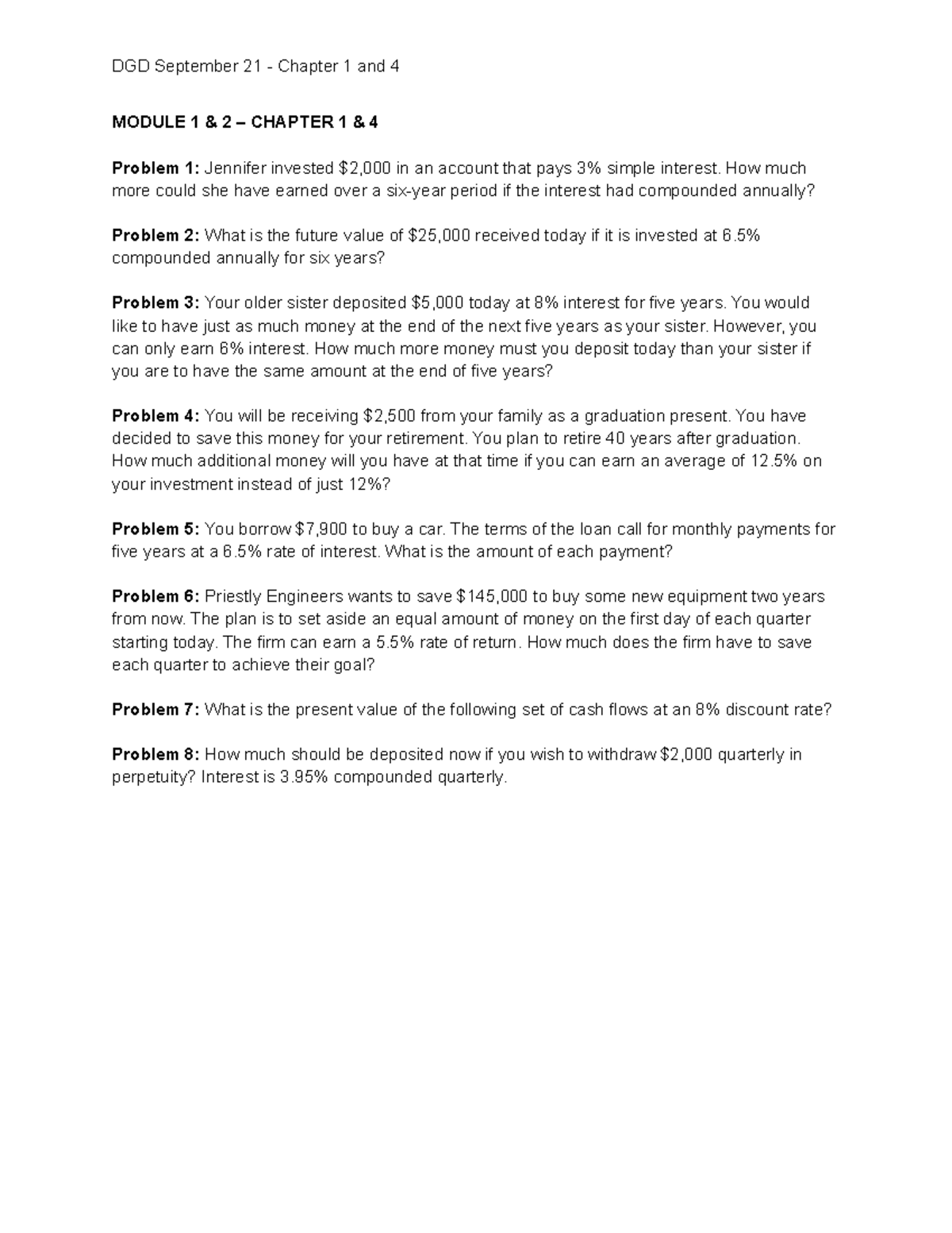 Chapter 1 and 4 - Lecture notes - DGD September 21 - Chapter 1 and 4 ...