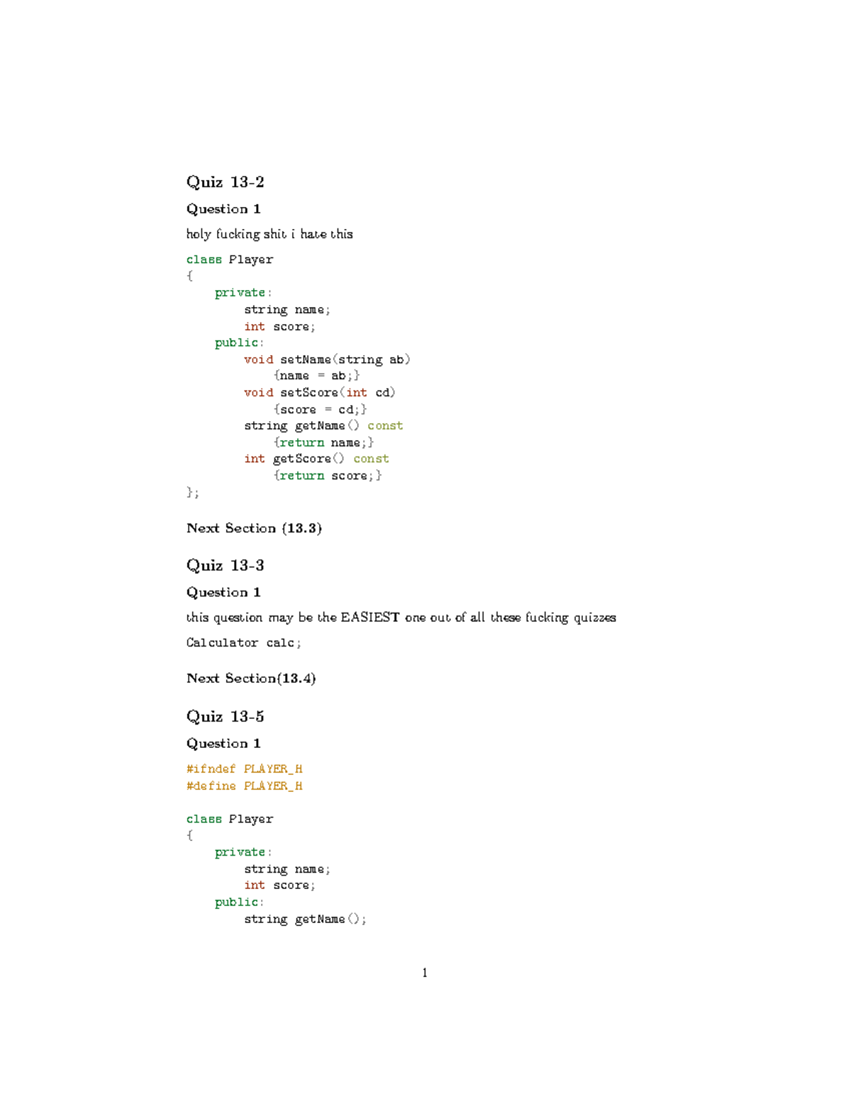 Unit 13 Answers - Quiz 13- Question 1 holy fucking shit i hate this ...
