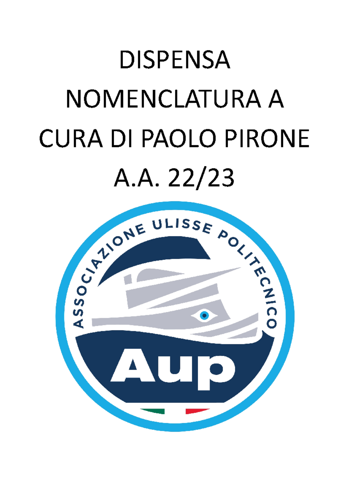 Dispensa nomenclatura - DISPENSA NOMENCLATURA A CURA DI PAOLO PIRONE A ...