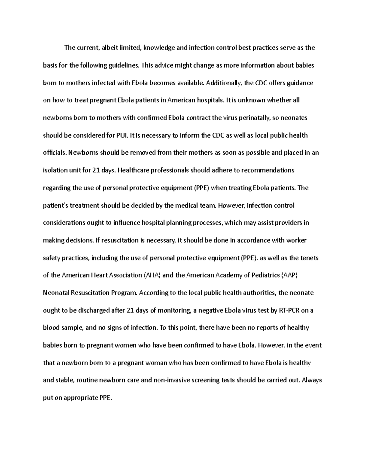 Ebola virus test by RT-PCR - The current, albeit limited, knowledge and ...