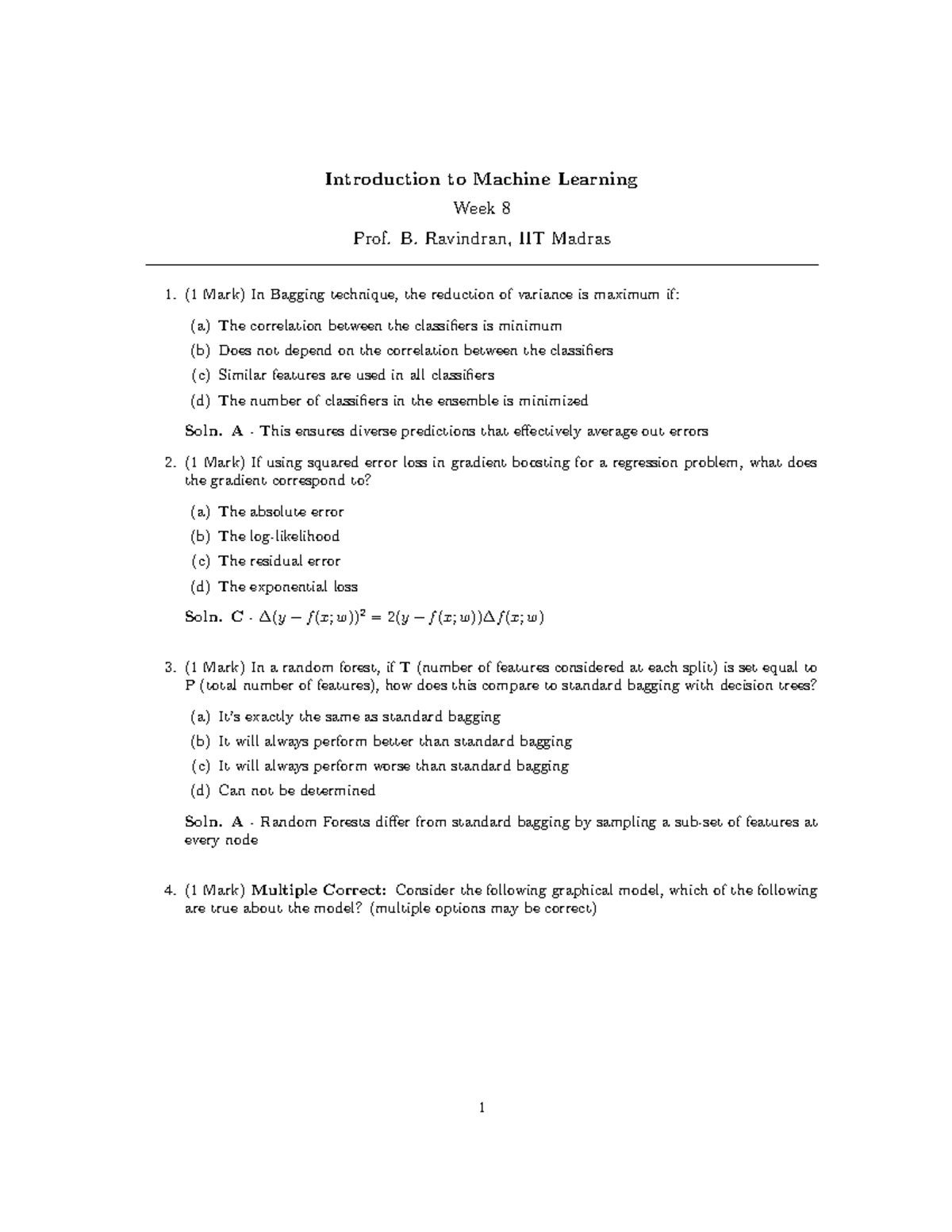 ML Week8 Soln - amd ,v nv kvf nf - Introduction to Machine Learning ...