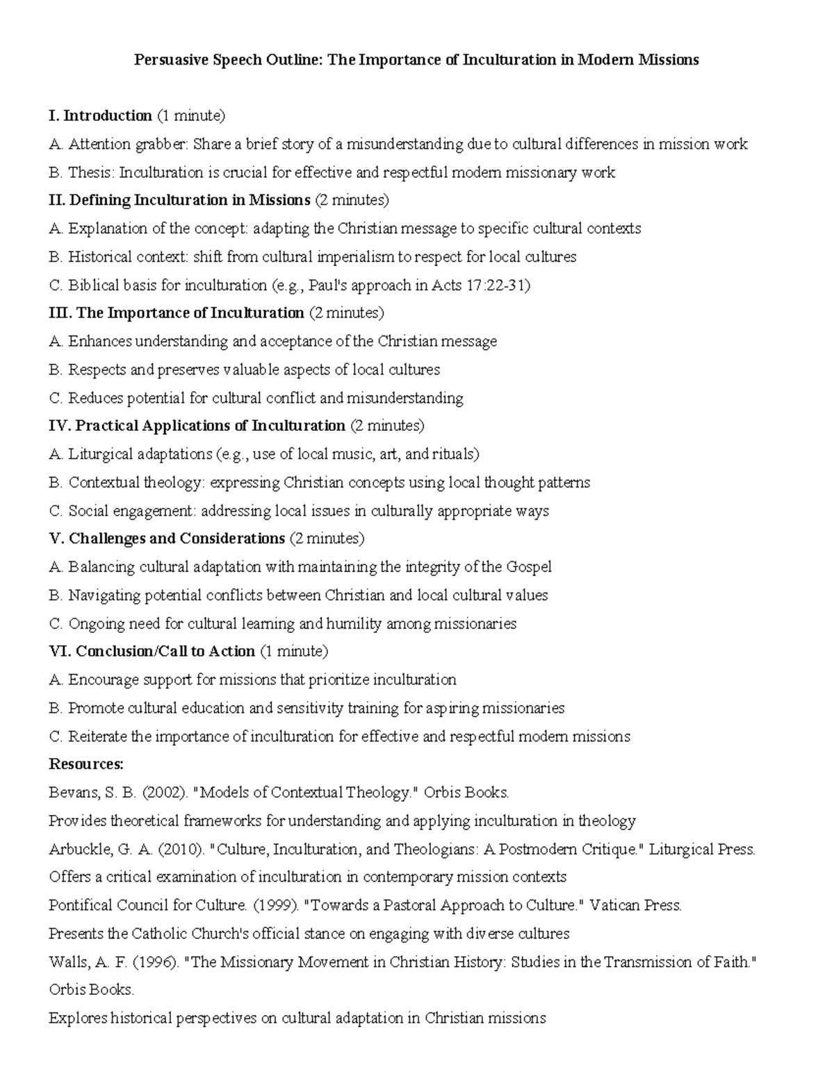 Persuasive Speech Outline - Introduction (1 minute) A. Attention ...