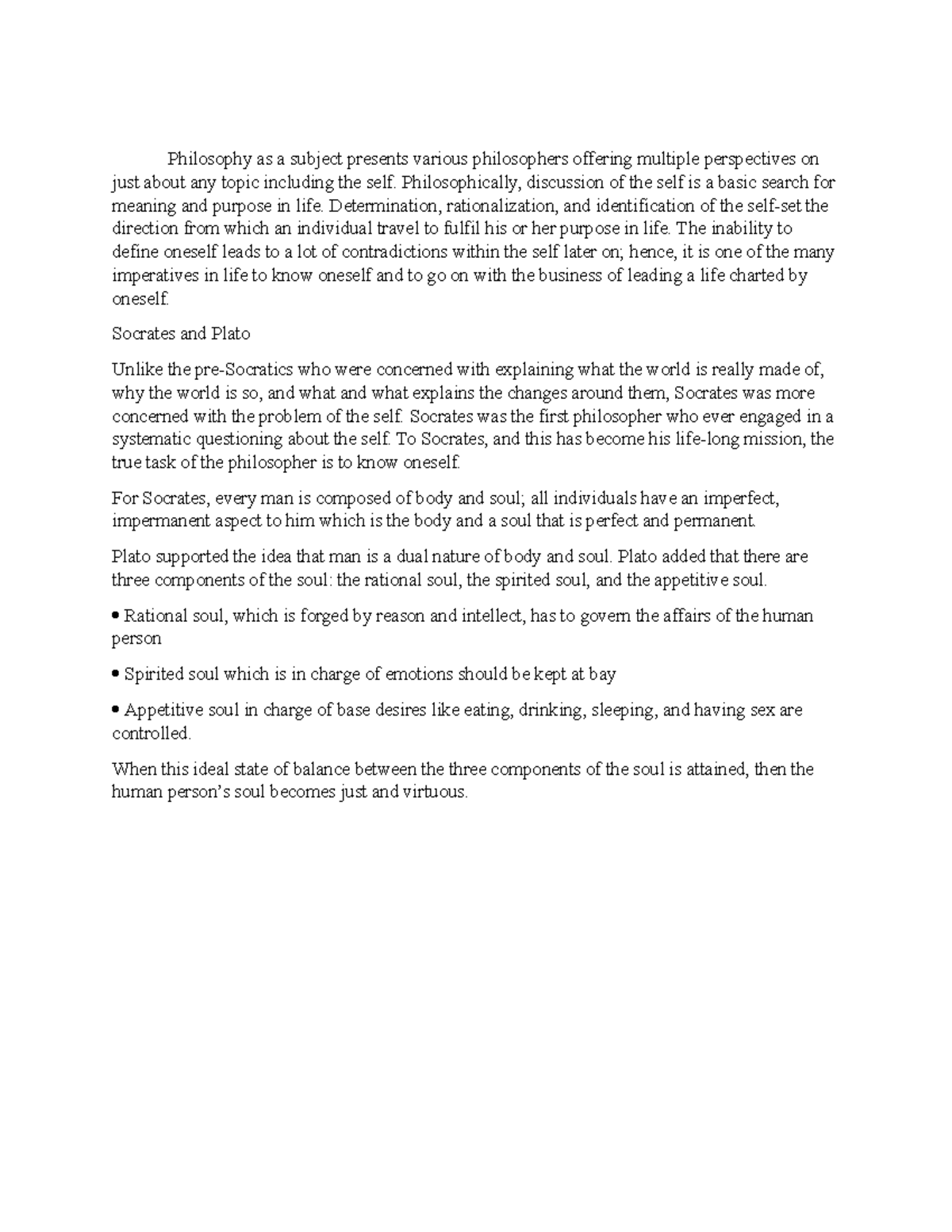 Socrates and Plato - Philosophy as a subject presents various ...