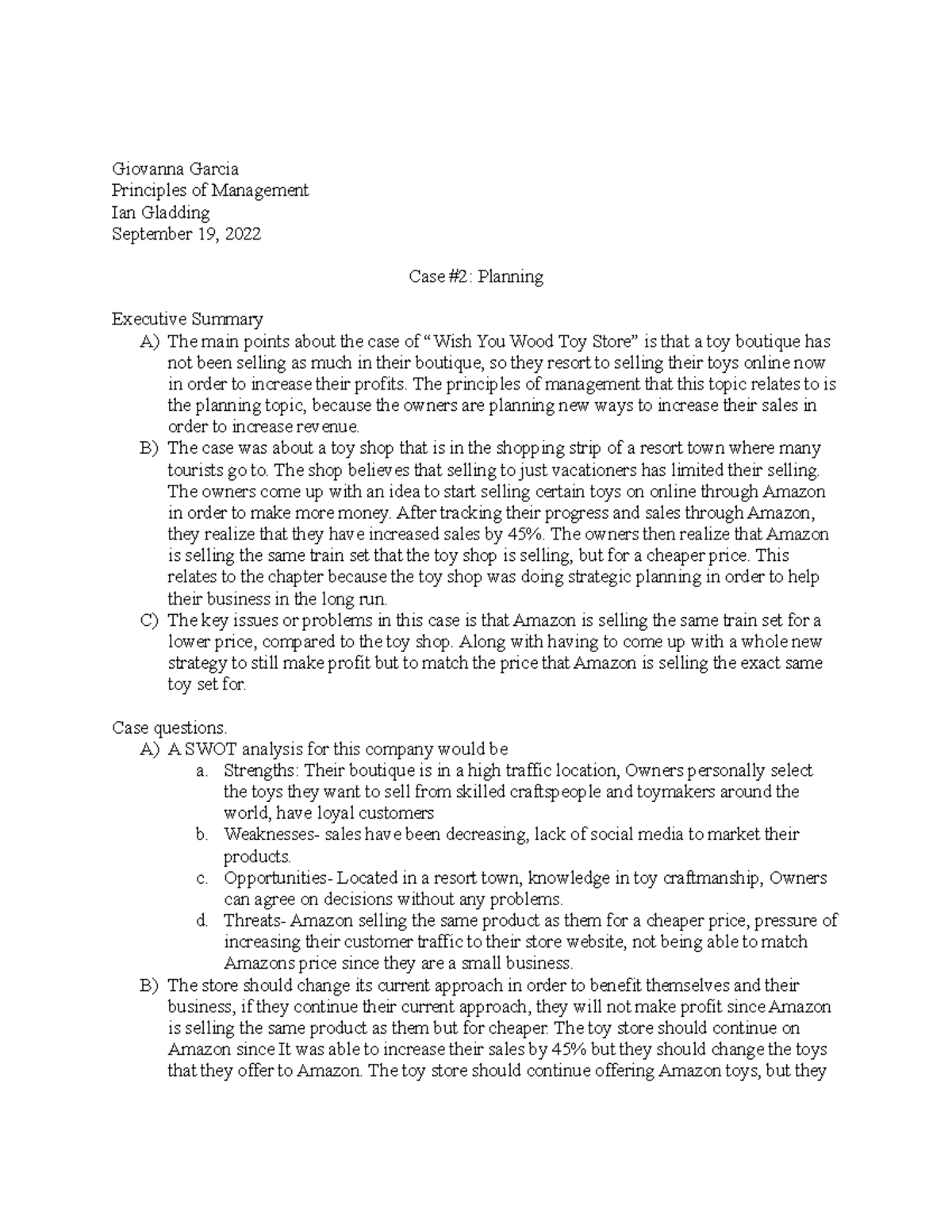 Case #2 - case description/analyze - Giovanna Garcia Principles of ...