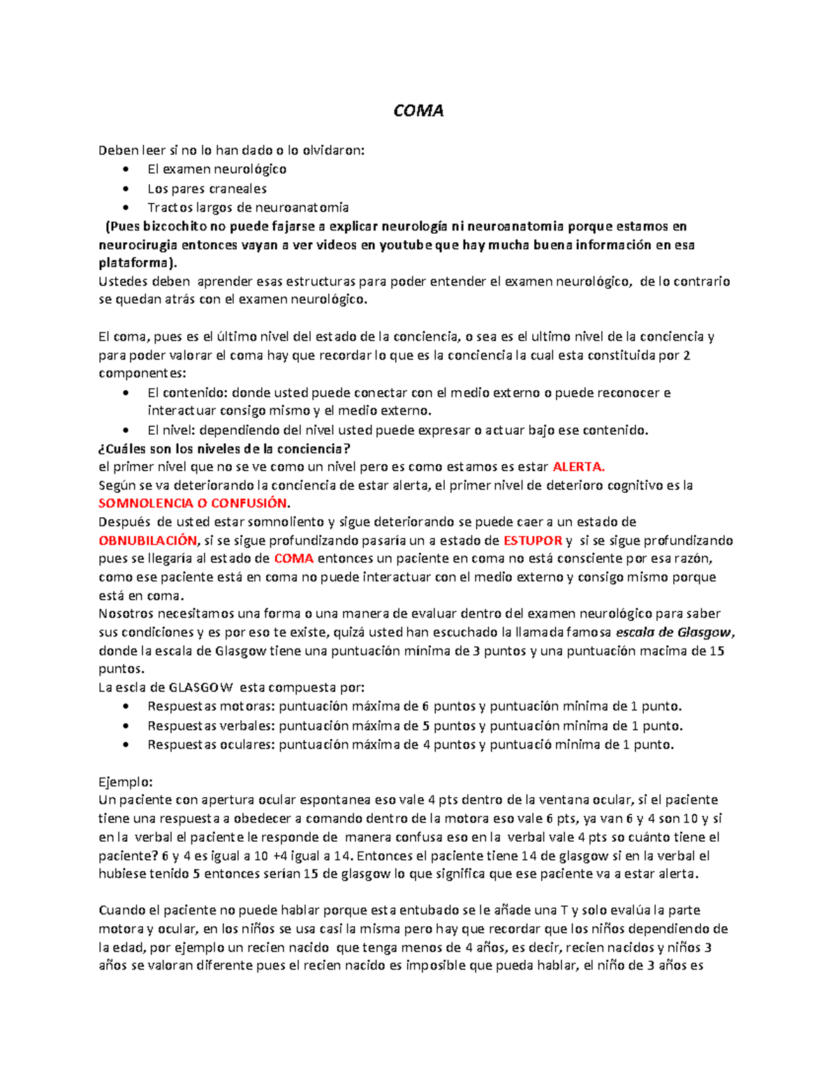 Audio coma - Lecture notes 1 - COMA Deben leer si no lo han dado o lo ...