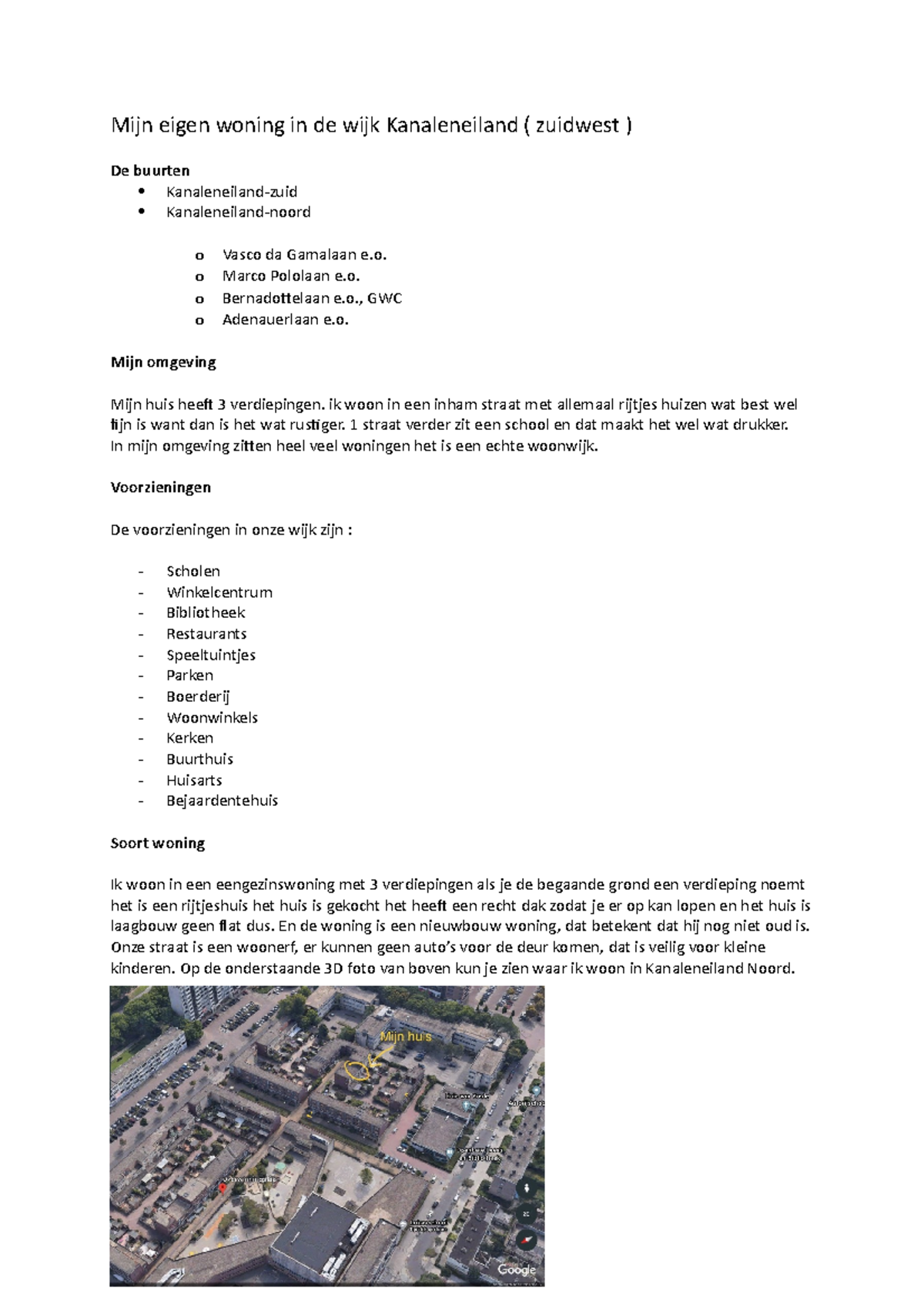 🦋 dossieropdracht mijn wijk 🦋 - Mijn eigen woning in de wijk ...