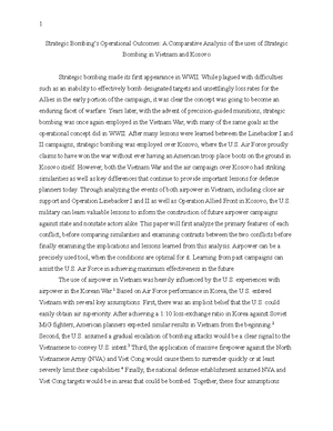 Advanced Military Operations Final Paper - Strategic Bombing’s ...