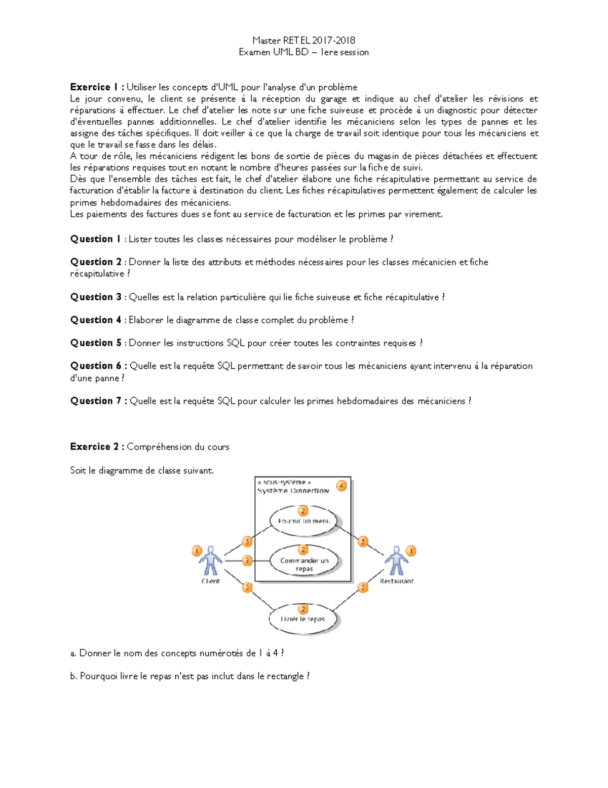 Examen Retel Jour - lire le document - Master RETEL 2017- Examen UML BD ...