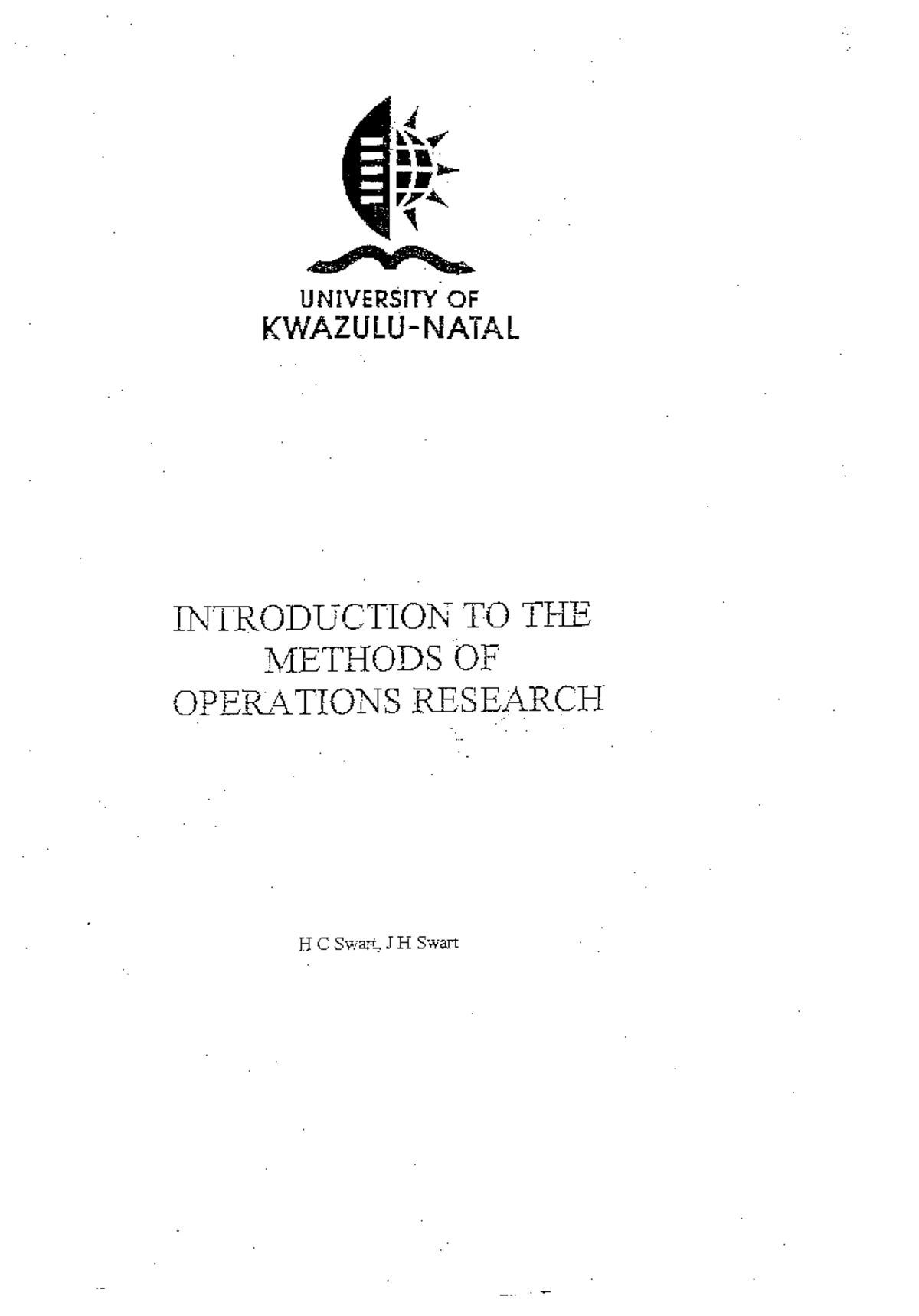 Chapter 1 Difference Equations - UNIVERSITY OF INTRODUCTION TO THE ...