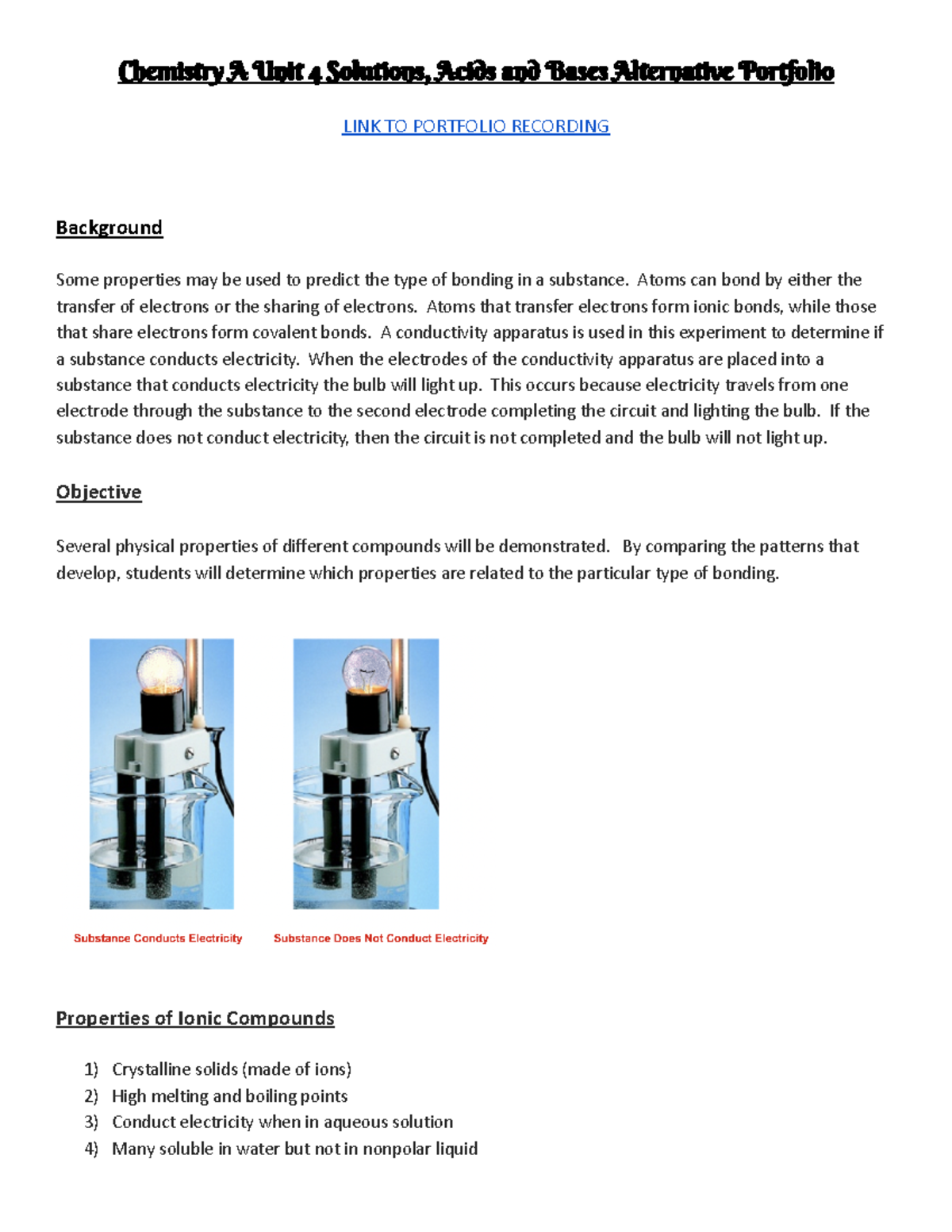 Copy of Chem A U4 Alternative Portfolio Template - Chemistry A Unit 4 ...