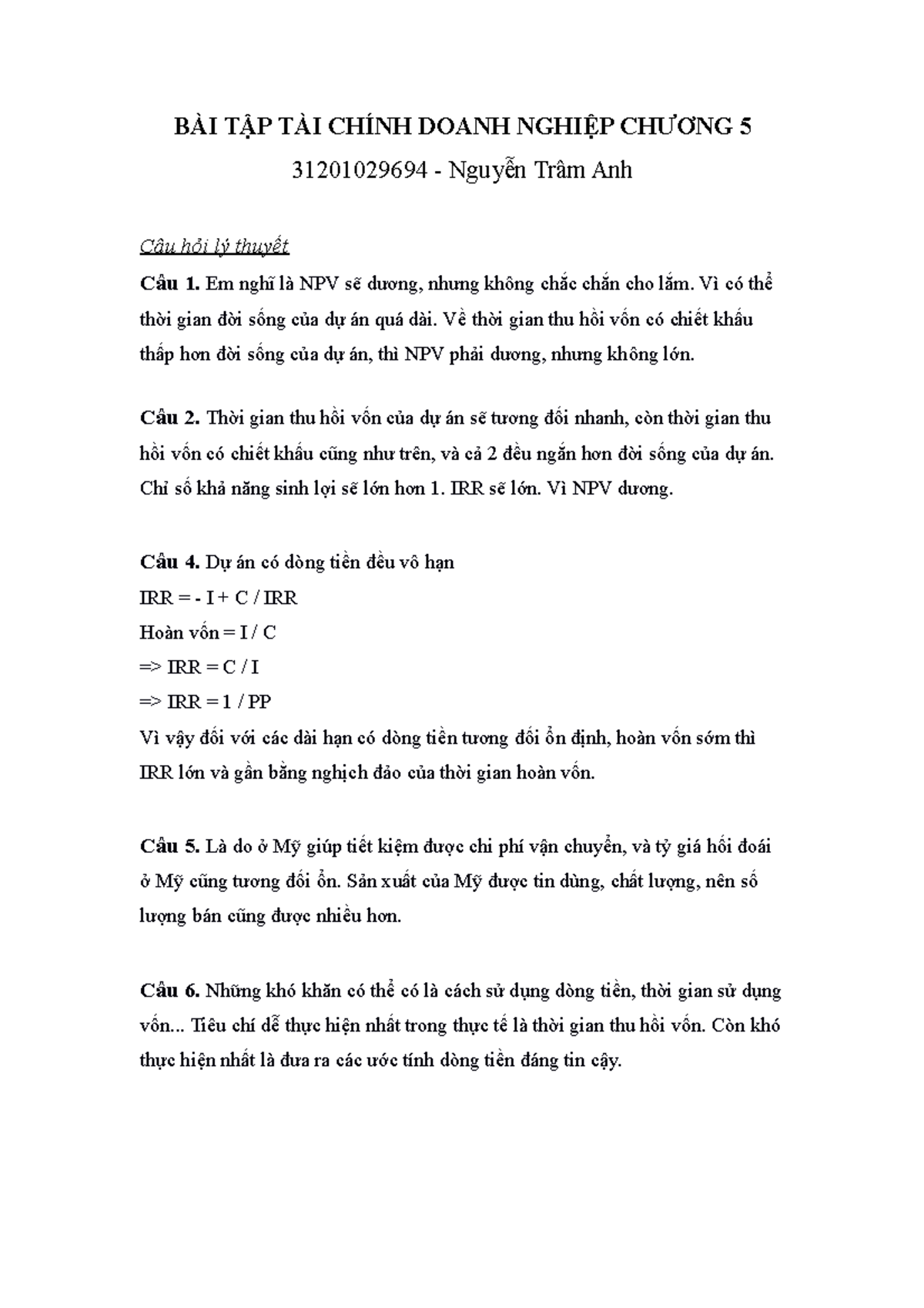 BT TCDN C5 - gfgfgf - Tcdn Ueh - Đại học kinh tế TPHCM - Studocu