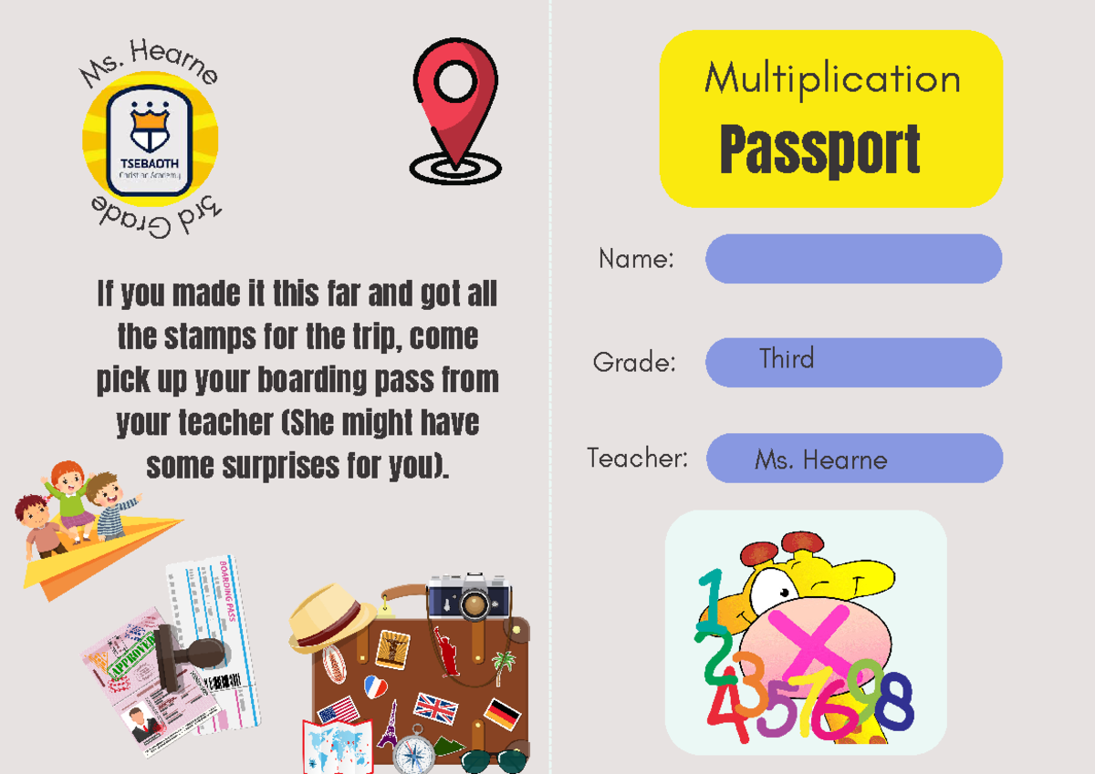 Multiplication Passport 3rd grade - Teacher: Passport M Multiplication ...