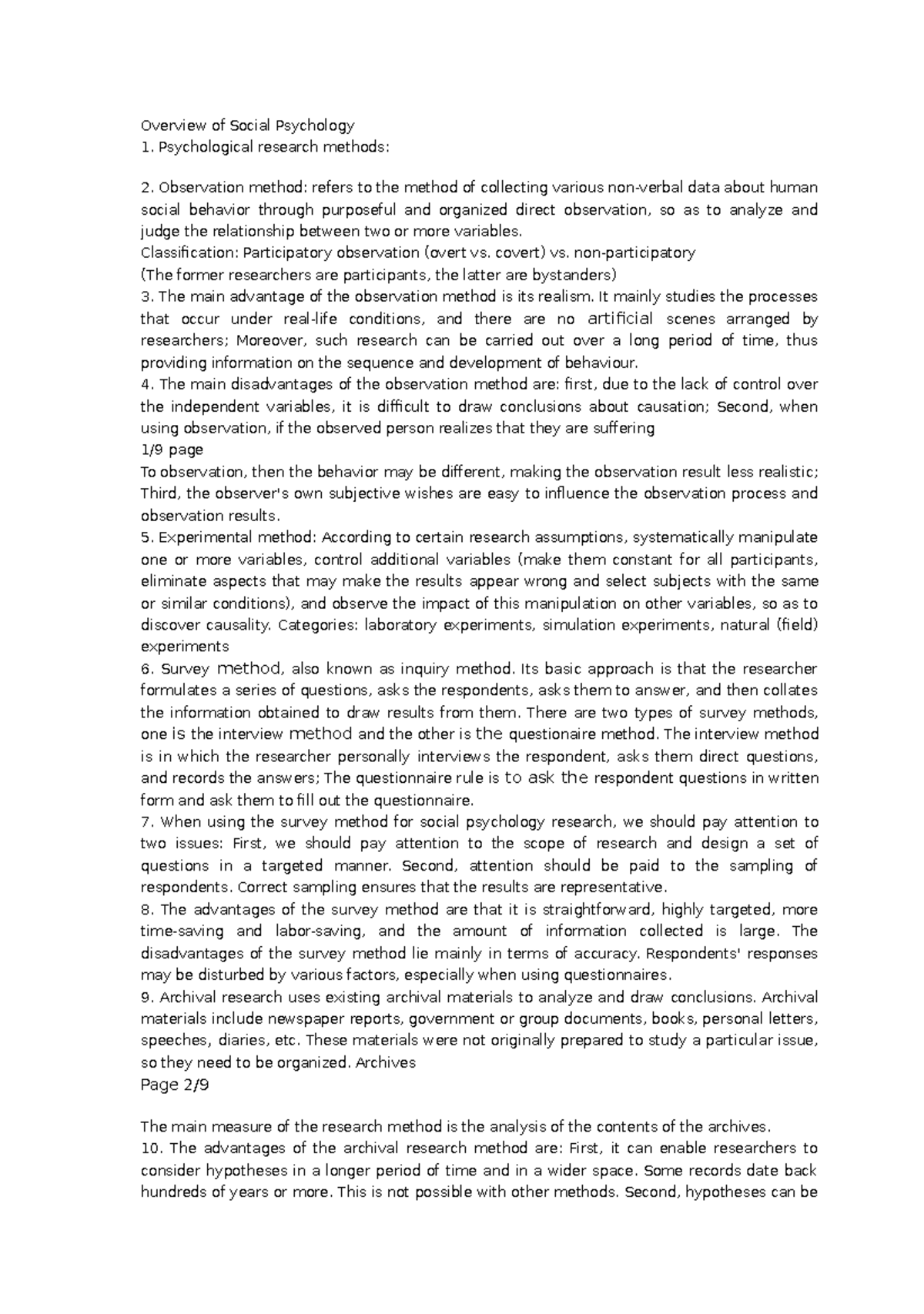 Overview of Social Psychology - Overview of Social Psychology ...