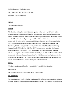 Tuffour v Attorney General Case Brief - TITLE. TUFFUOR .V. ATTORNEY ...