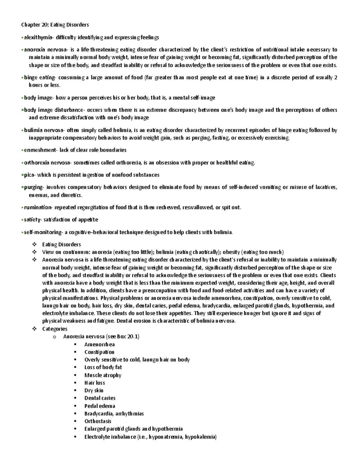 Chapter 20 (Prior to kelly fixing) - Chapter 20: Eating Disorders ...