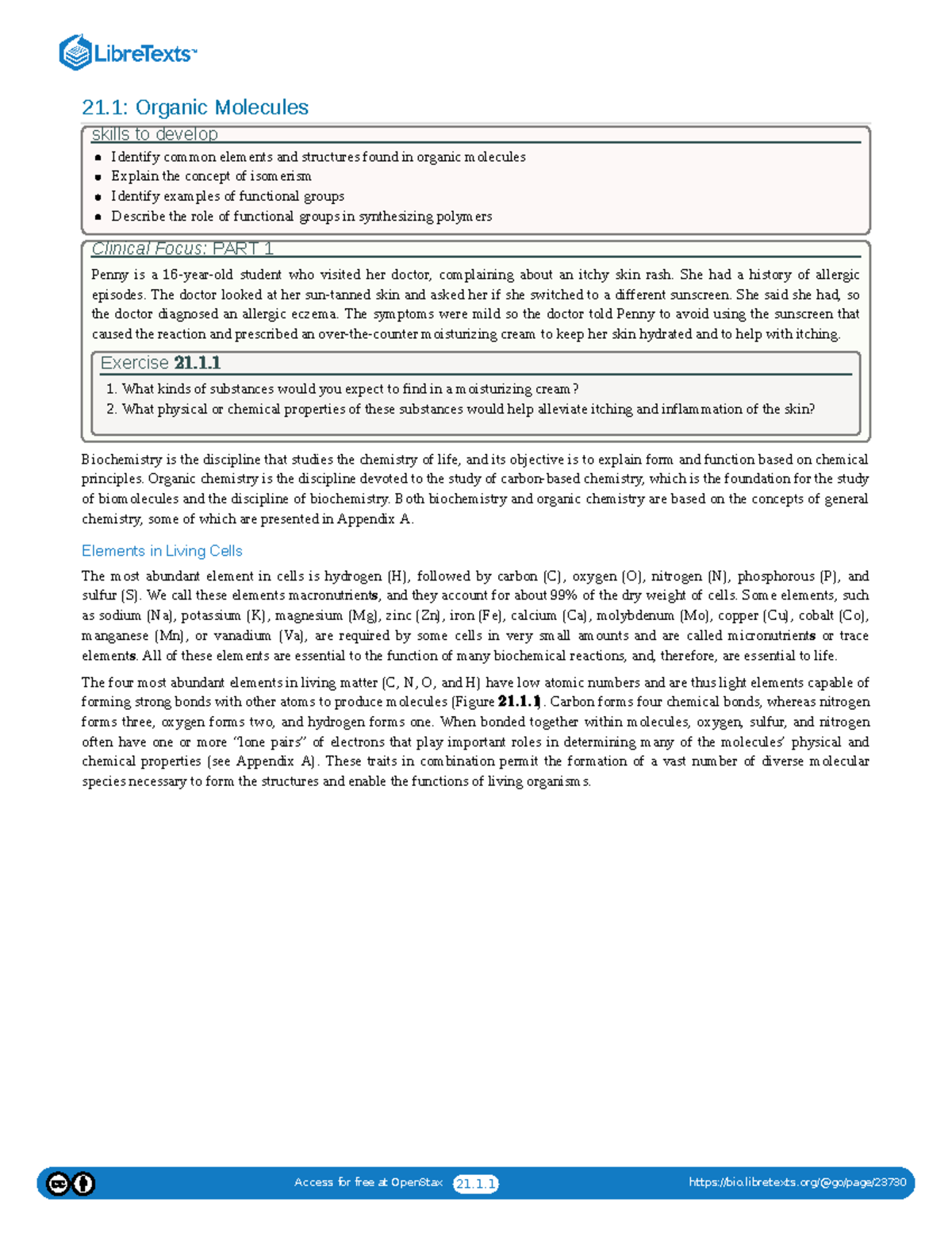 21 - organic molecules - 21: Organic Molecules skills to develop ...